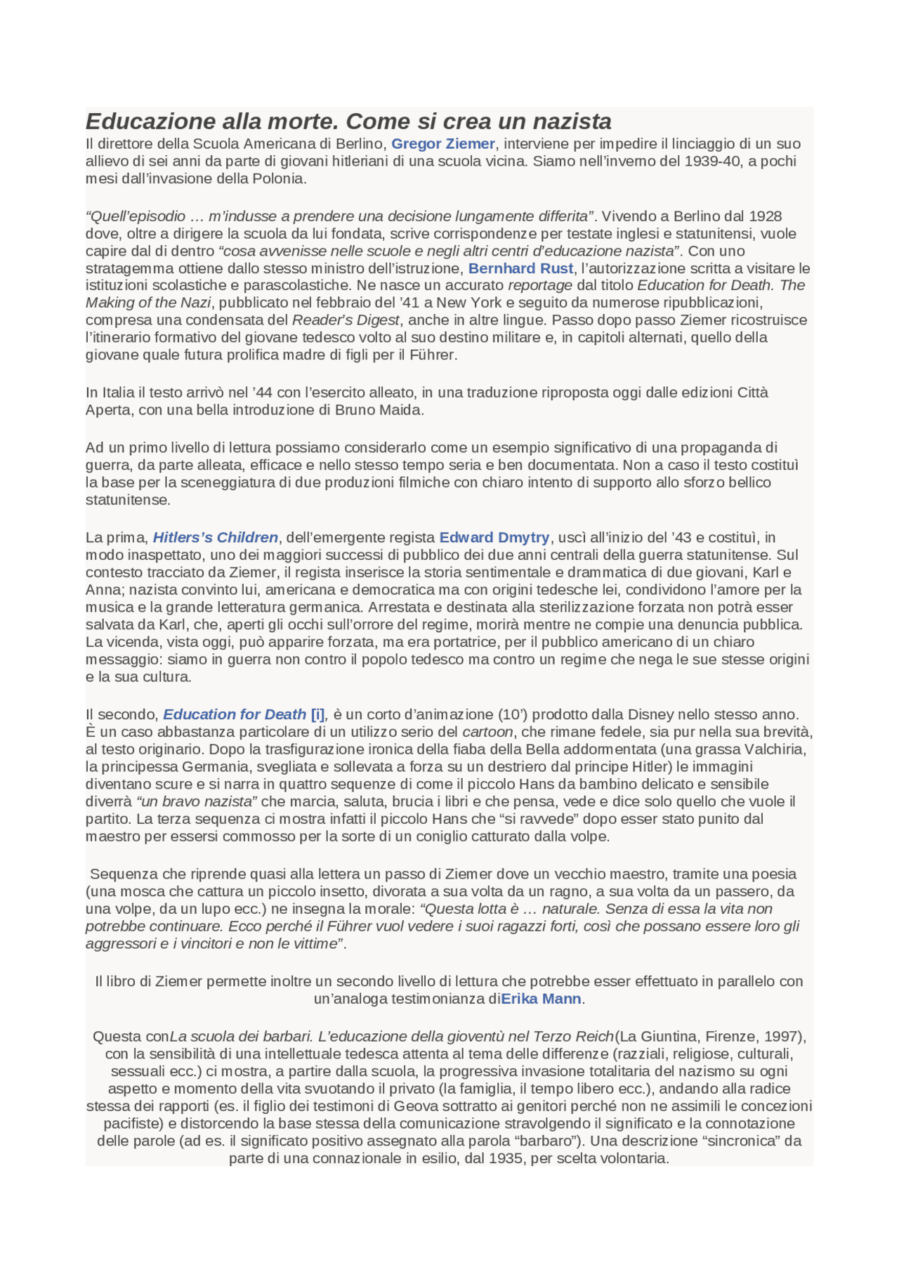 Educazione Alla Morte Docsity