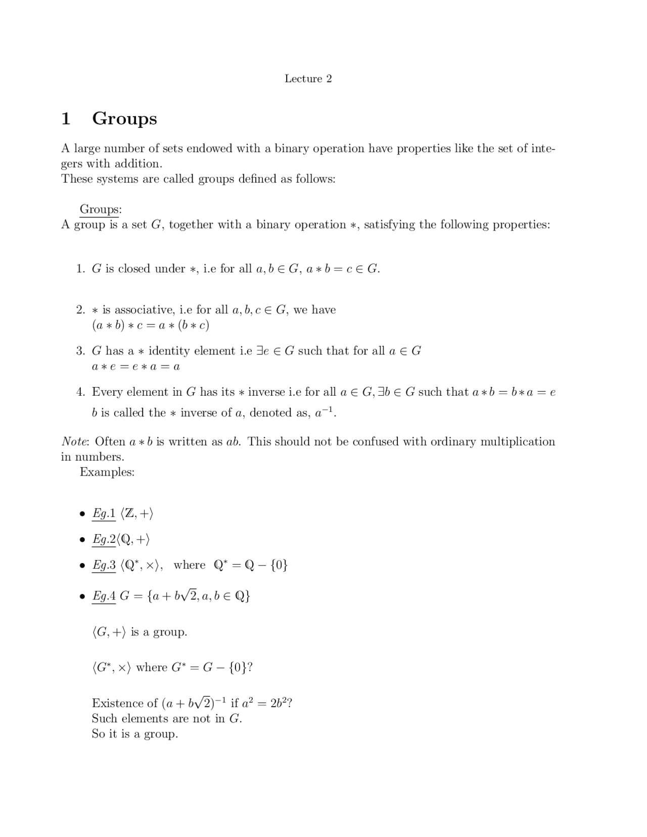 Groups in Modern Algebra - Docsity