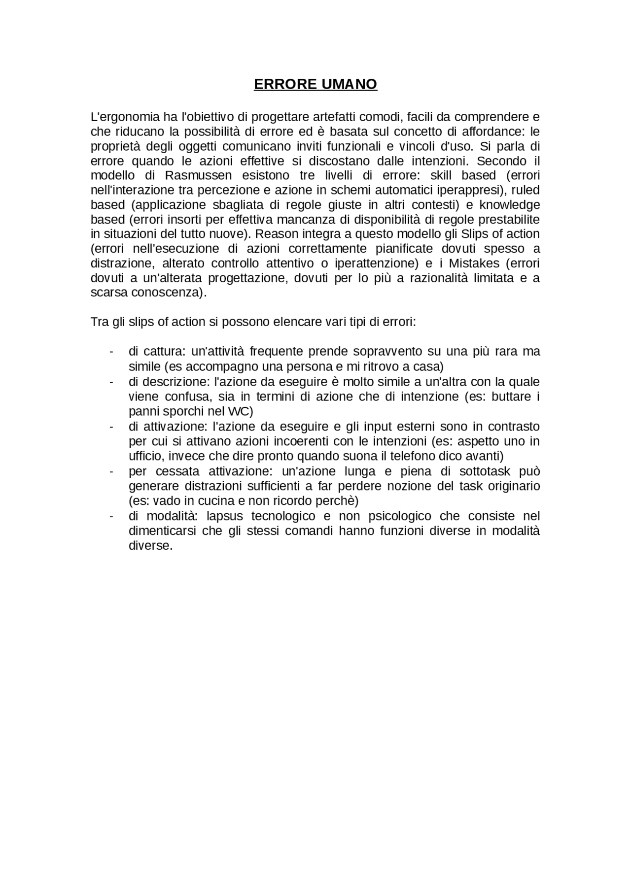 Regolazione Dei Processi Cognitivi E Metacognitivi Errore Umano Docsity