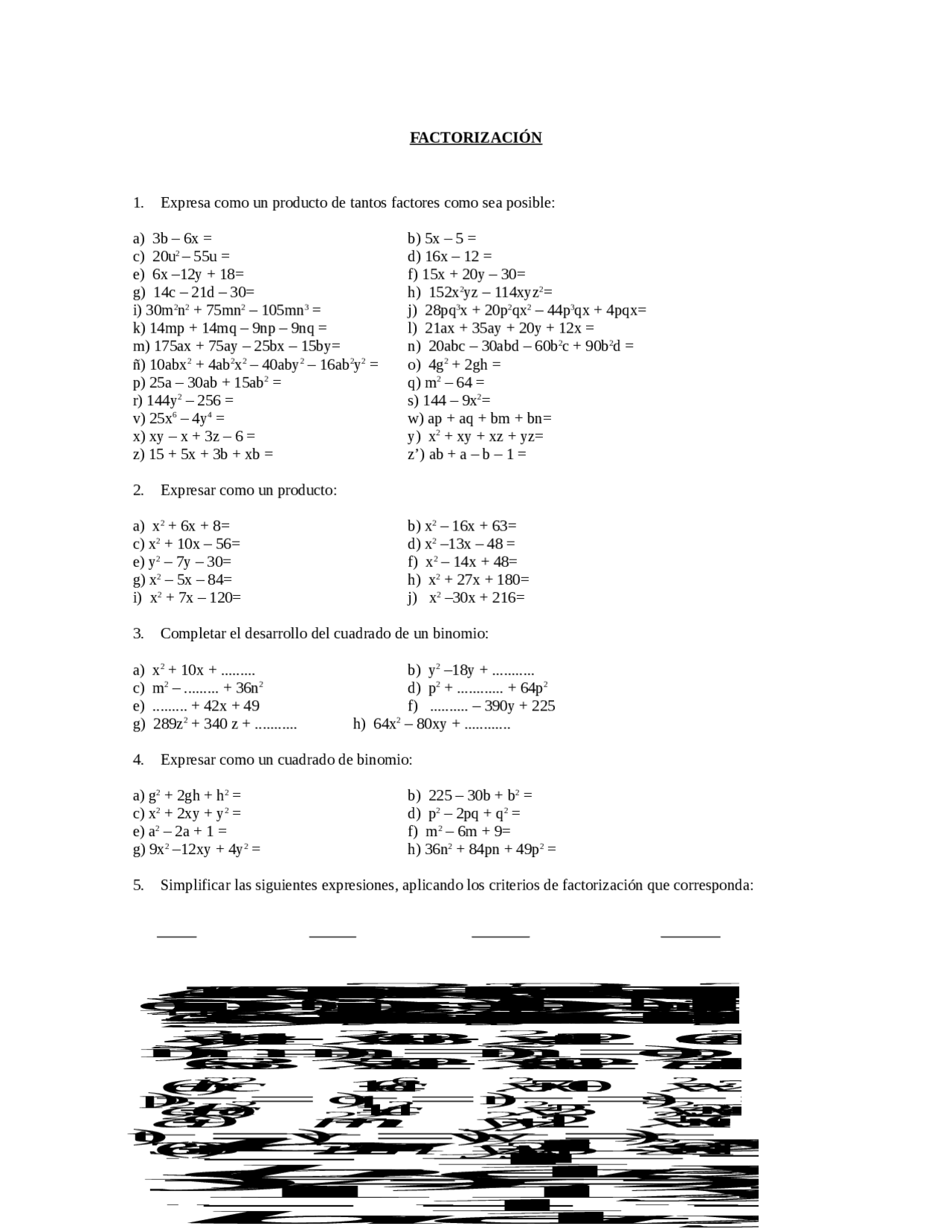 Guia De Factorizacion Docsity Guia De Factorizacion Docsity