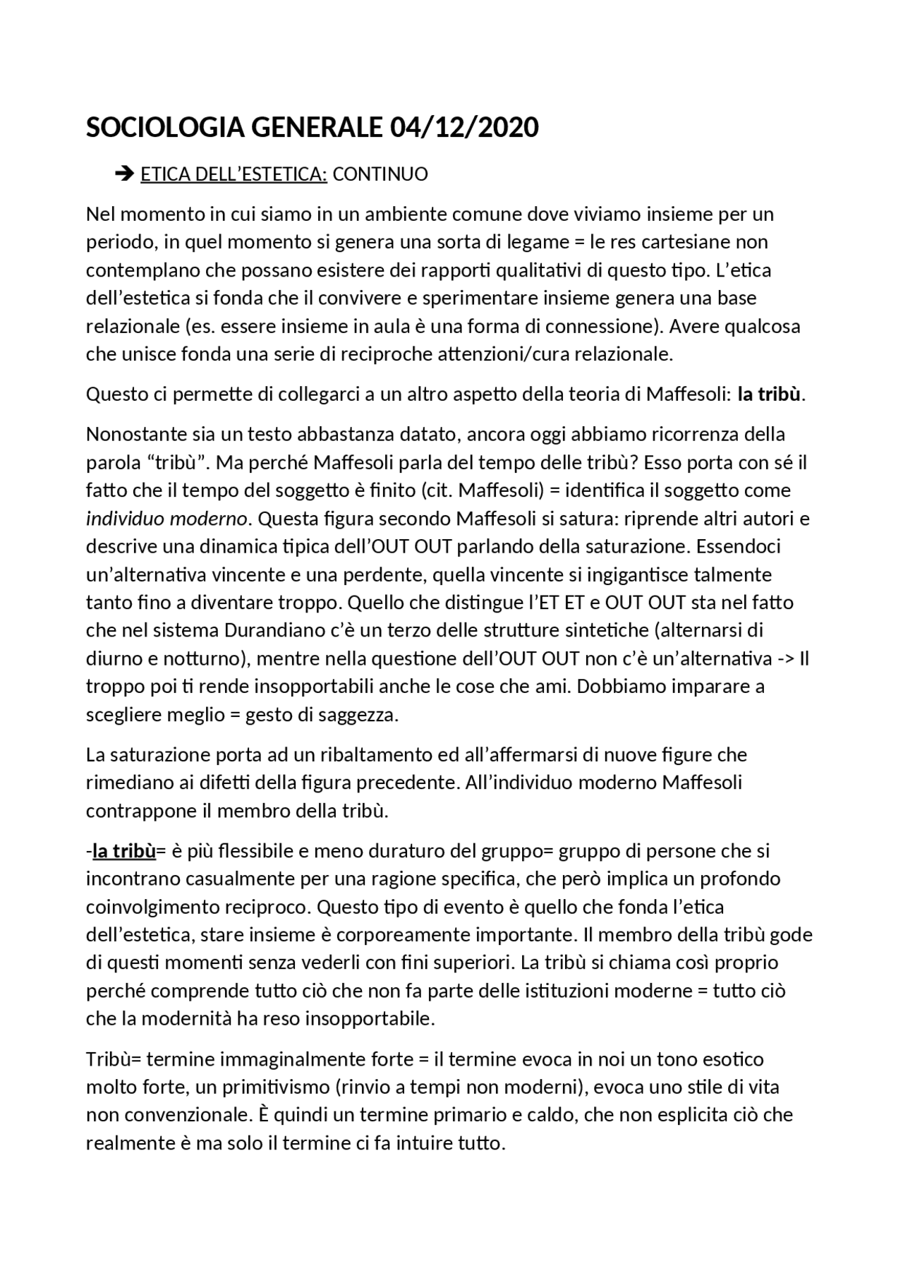 Appunti Sociologia Generale 4122020 Docsity