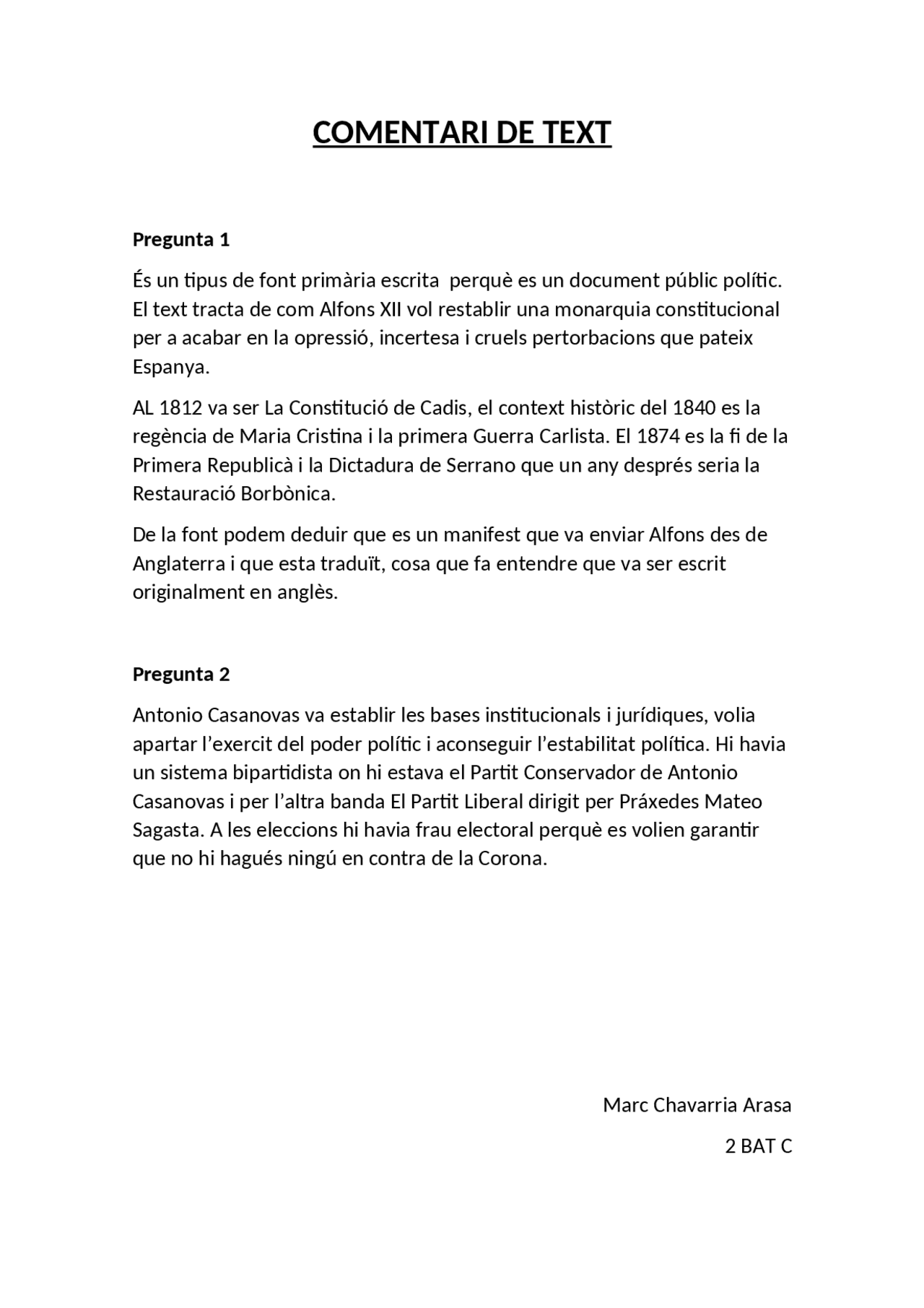 Comentaris de text manifest - Docsity