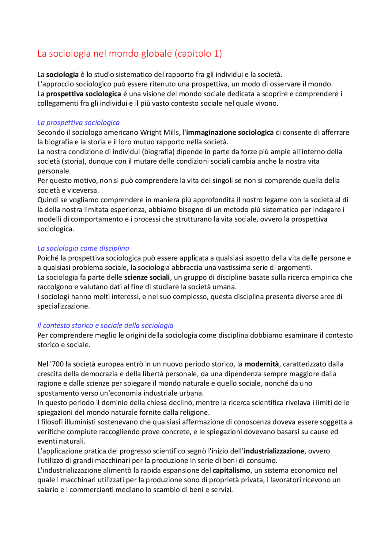 Manuale Di Sociologia Generale Docsity