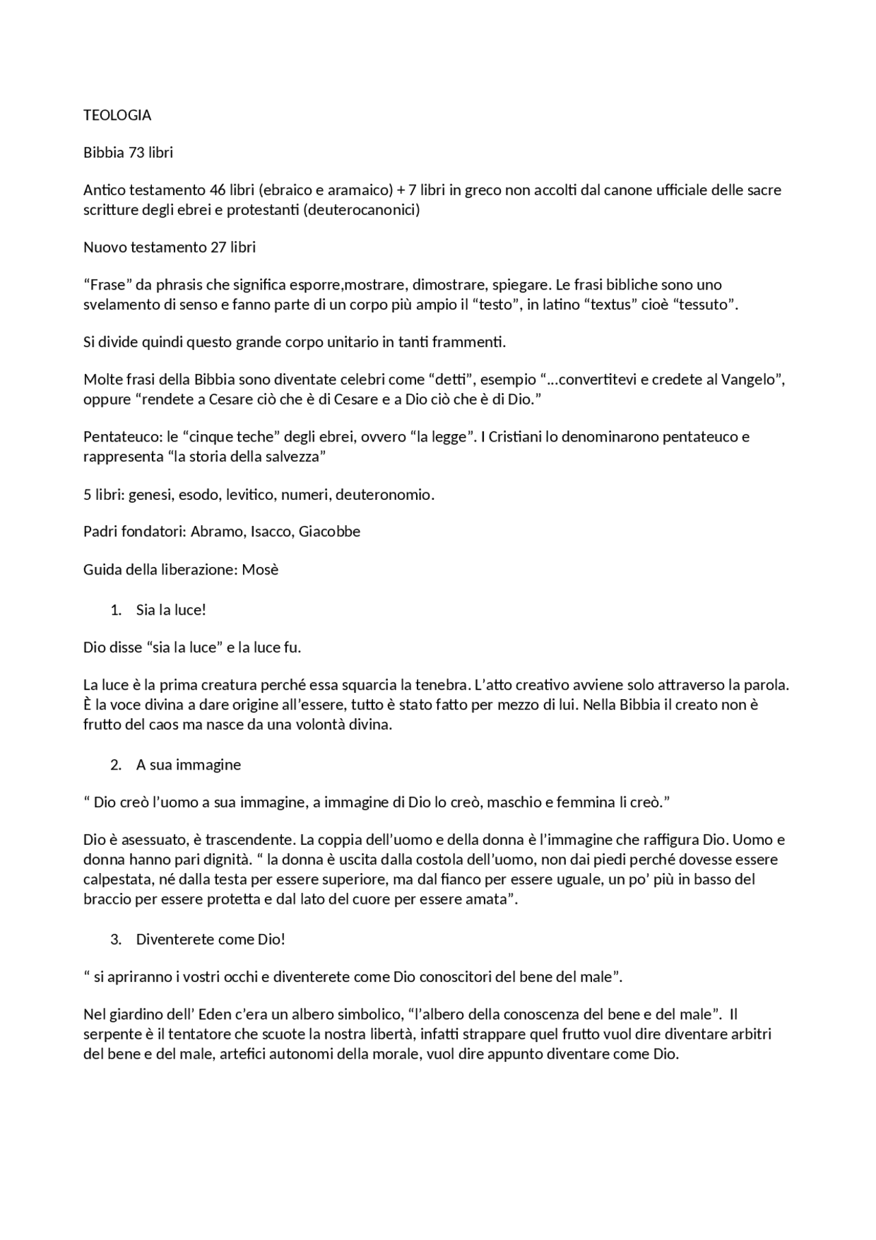 Teologia Delle Sacre Scritture Docsity