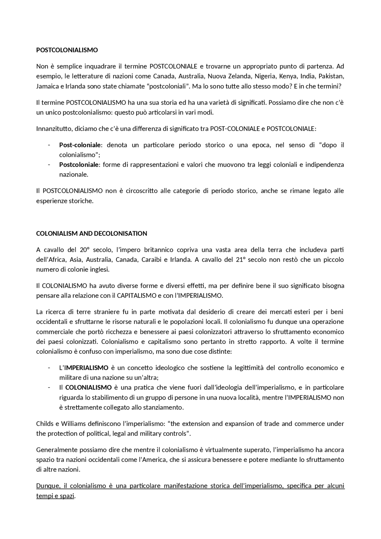 Introduzione Beginning Postcolonialism - McLeod - Docsity