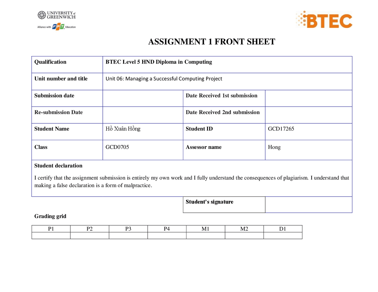 Computer project manager | Assignments Software Project Management - Docsity