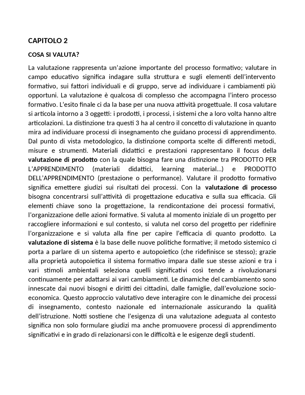 Dispense Esame Valutazione Docsity