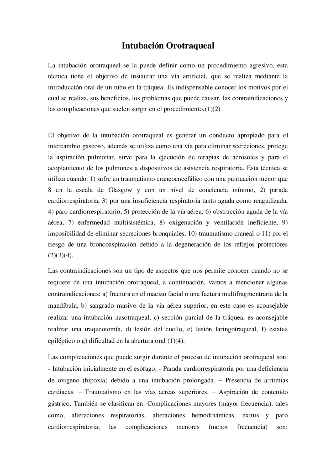IntubaciÓn Orotraqueal Docsity