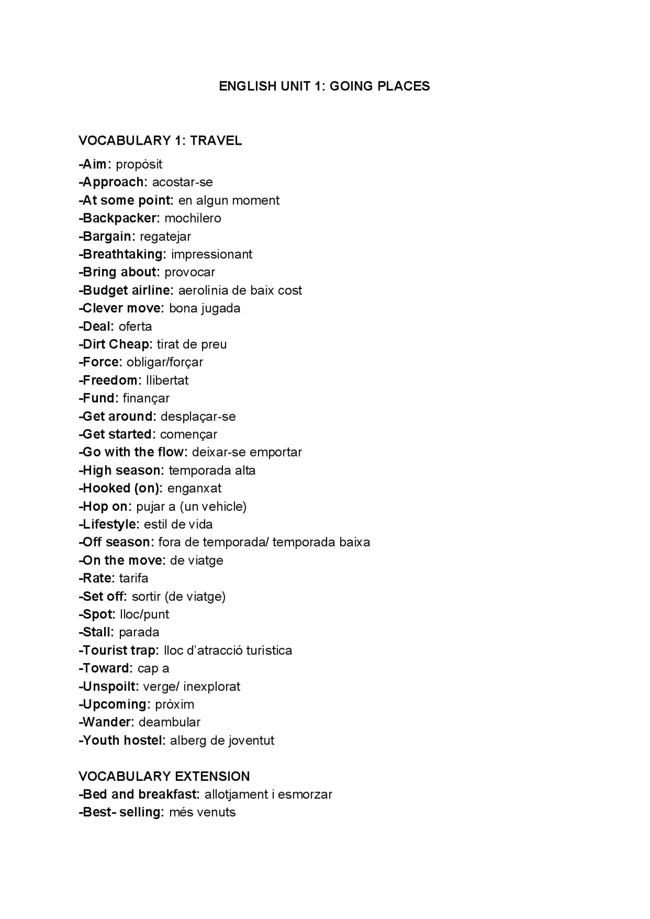 Apuntes Inglés Tema 1 Docsity