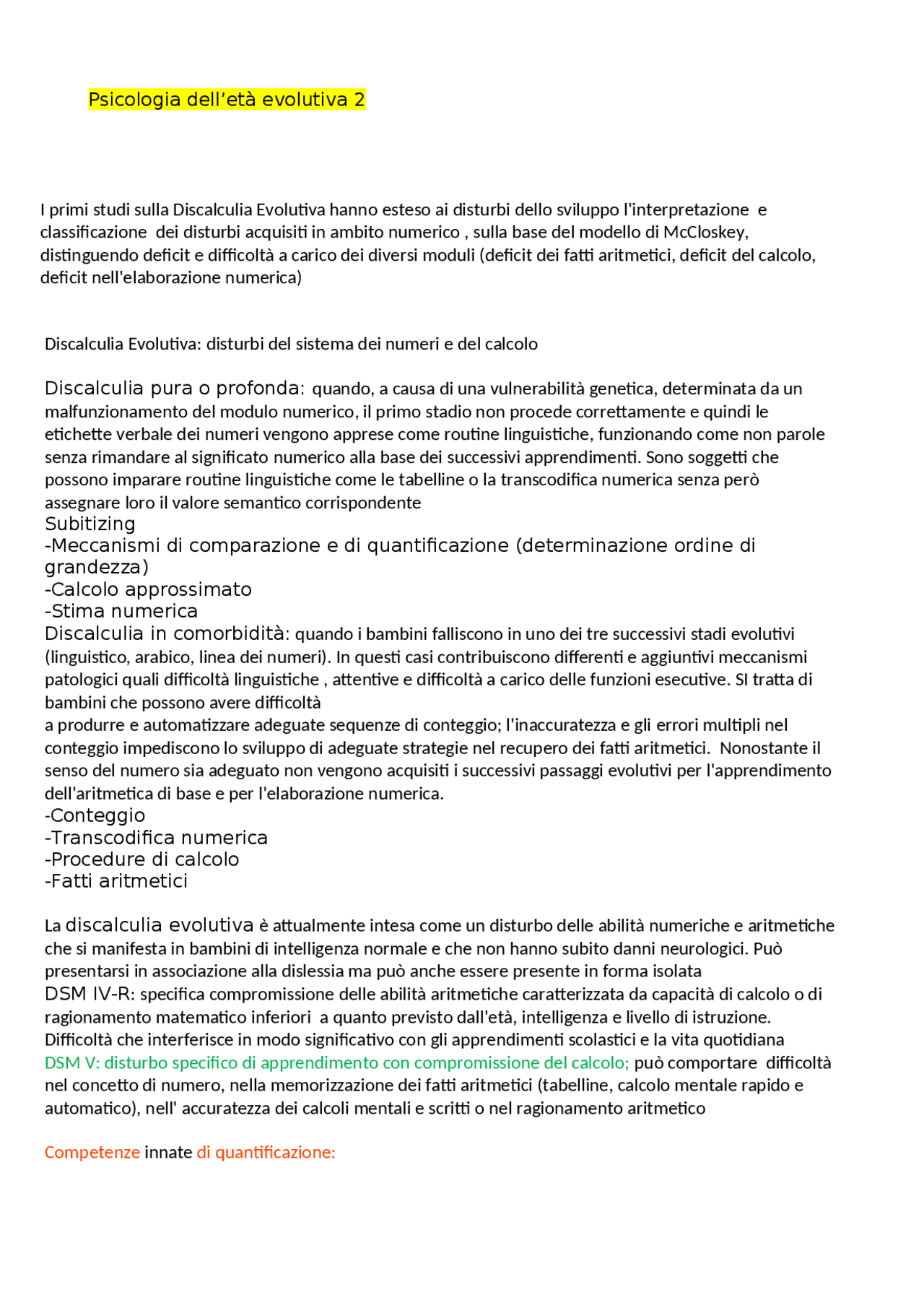 Disturbi Specifici Dellapprendimento Disgrafia Evolutiva Docsity