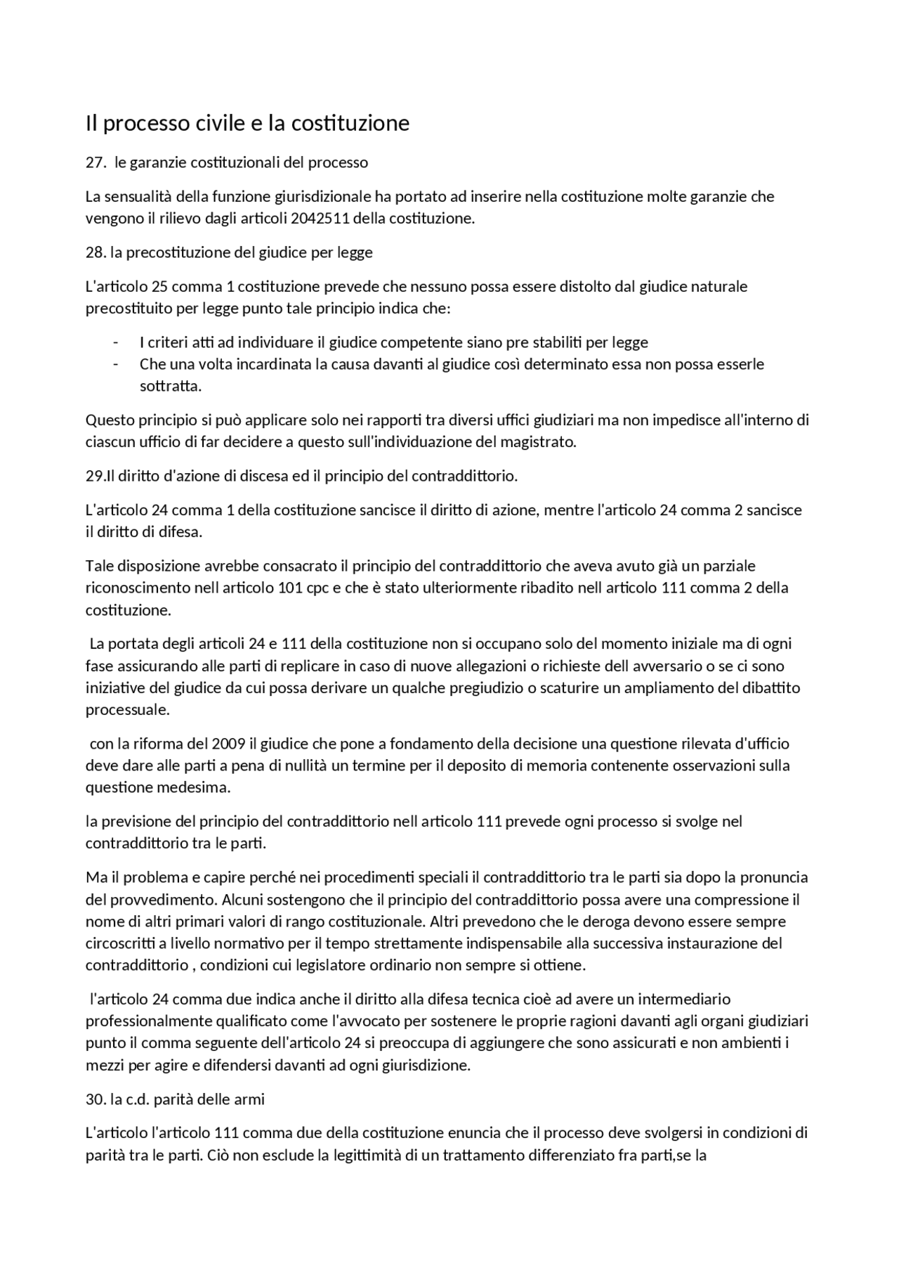 Il Processo Civile E La Costituzione Docsity