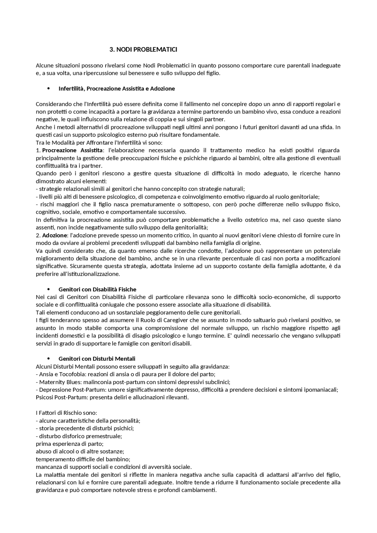 Genitorialità Riassunto Docsity