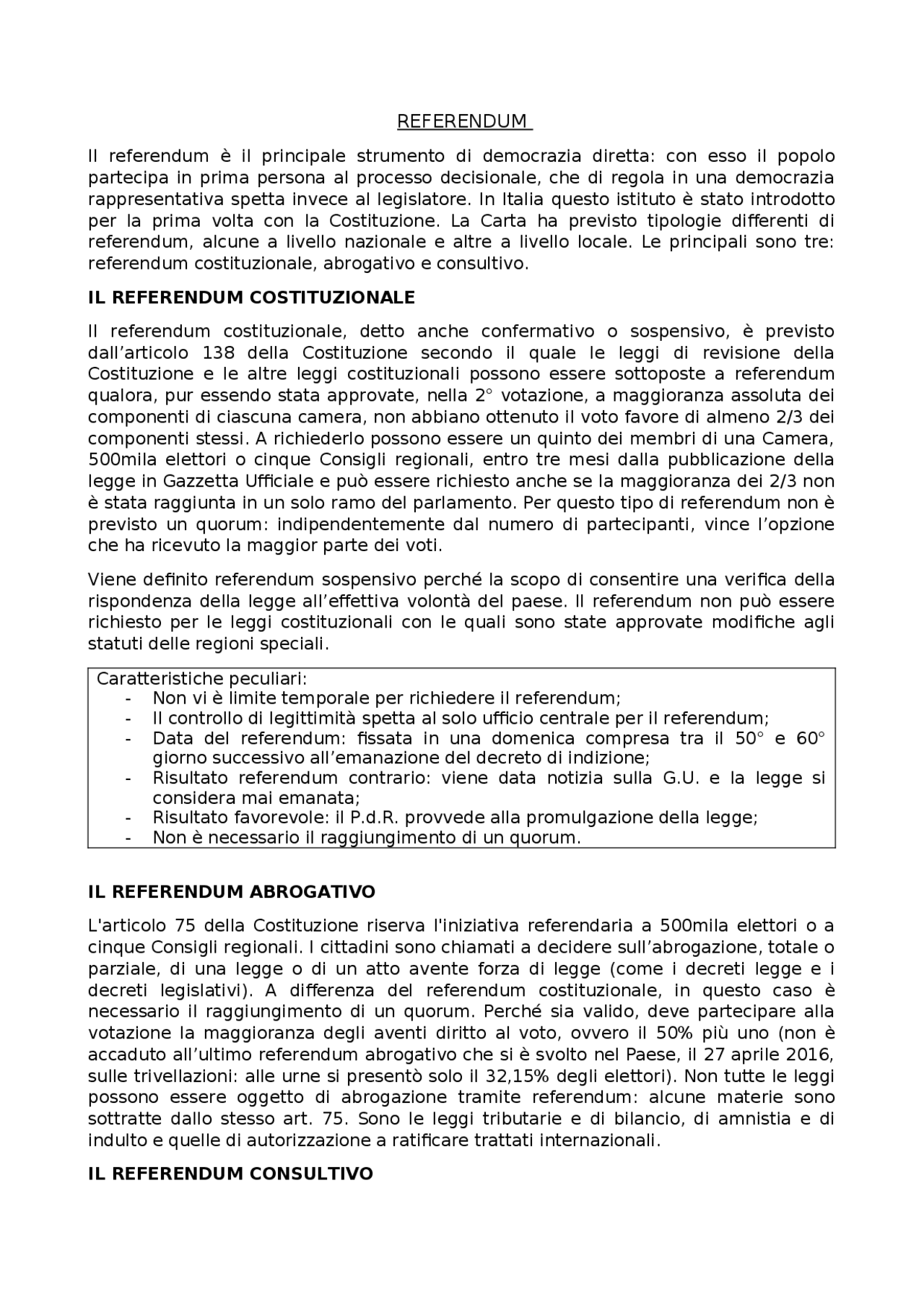 Vari Tipi Di Referendum Docsity