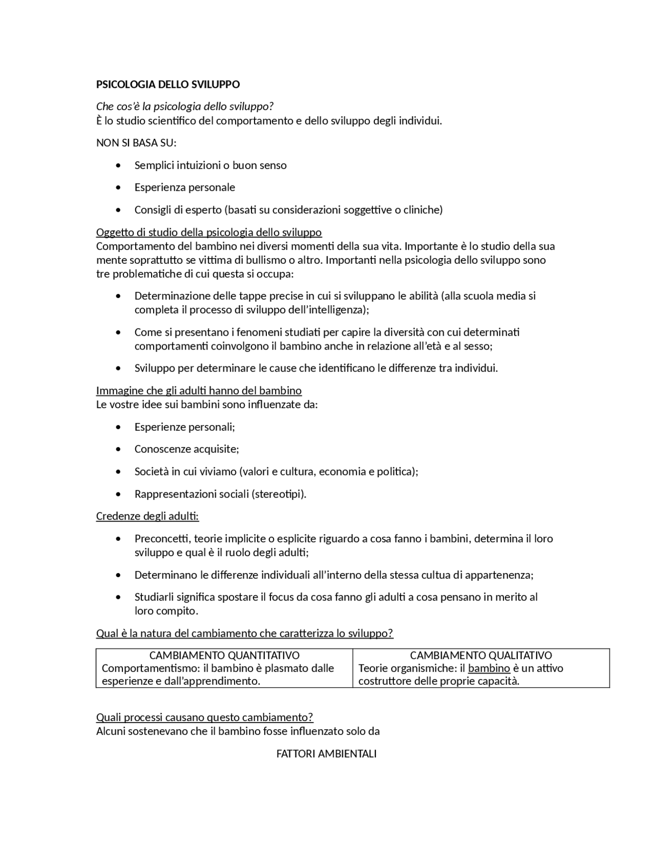 Psicologia Dello Sviluppo Docsity