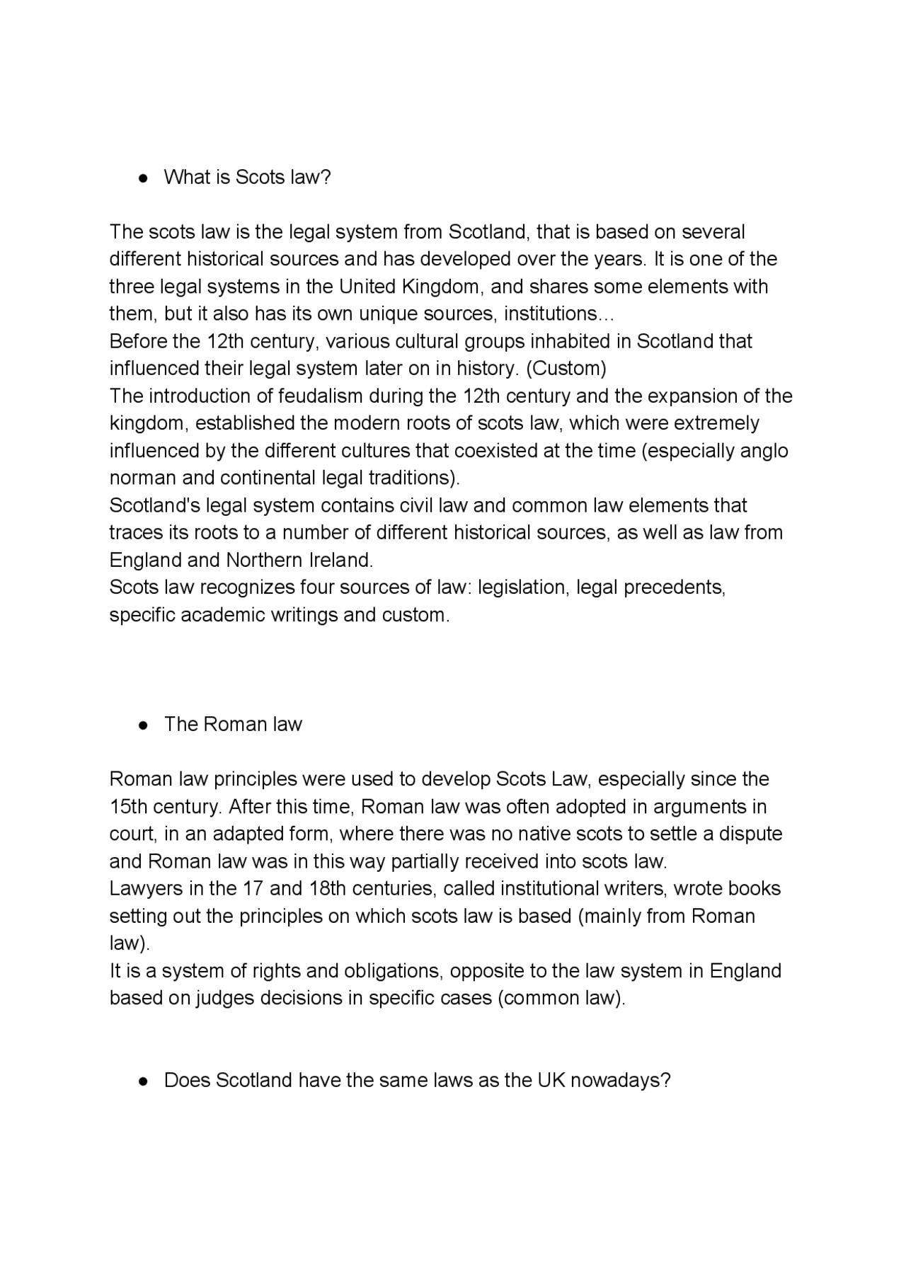 Informacion Scots law: presentación - Docsity