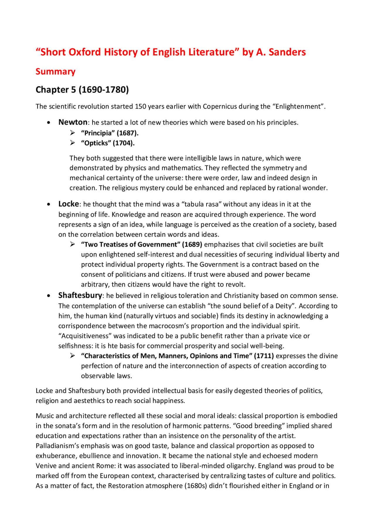 Manuale A Sanders Di Letteratura Inglese Docsity