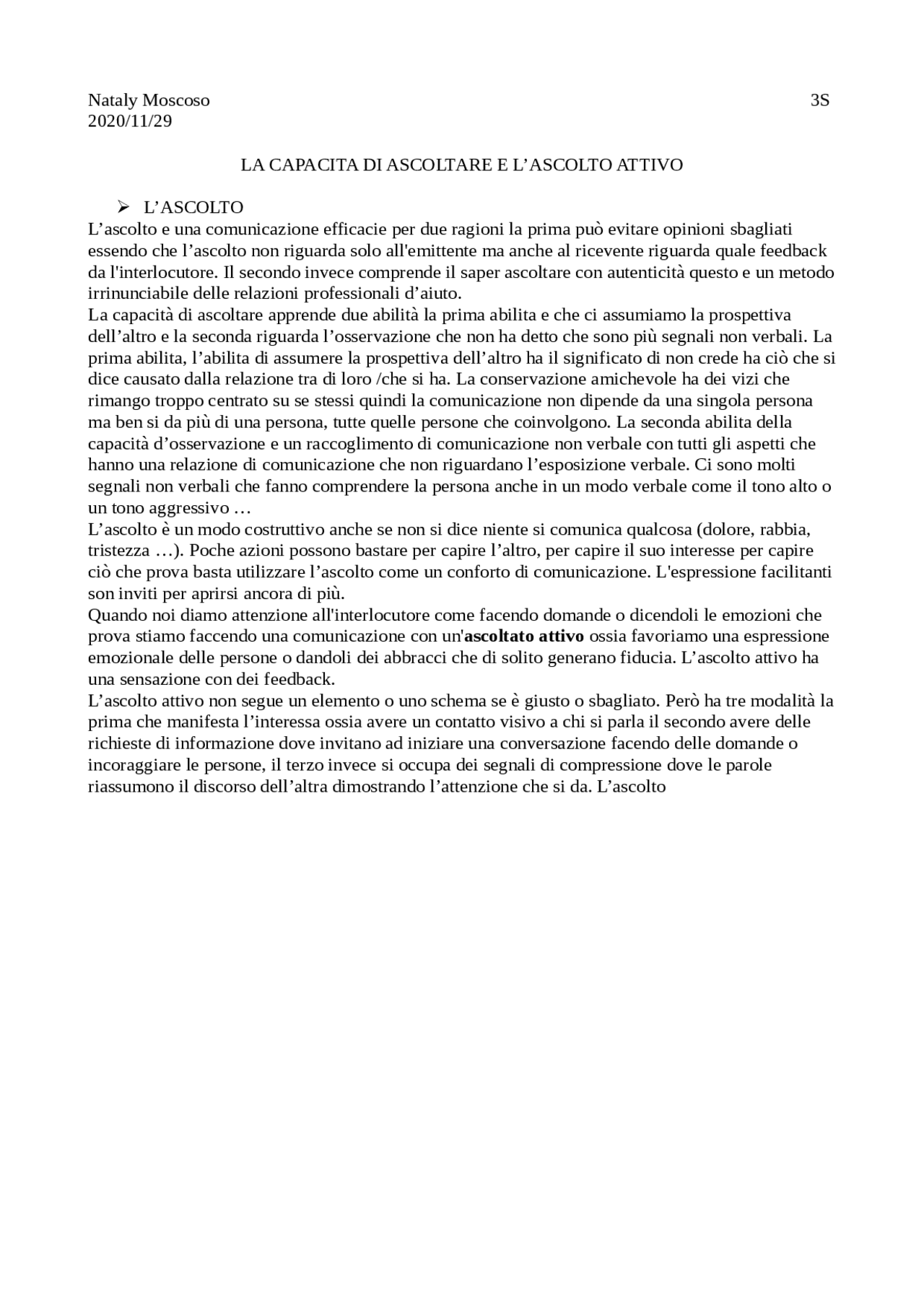 Lascolto Attivo E Lempatia Docsity