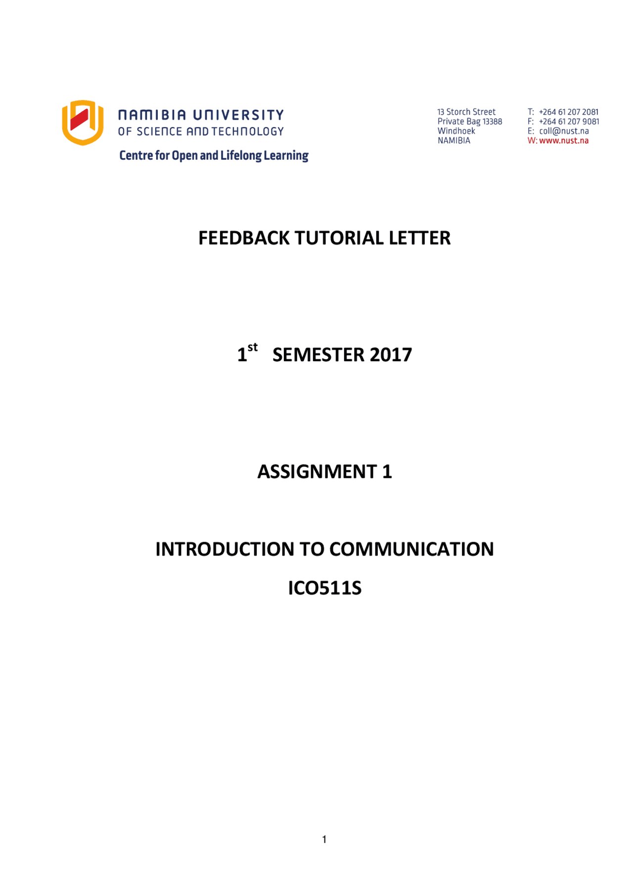Introduction To Communication Docsity