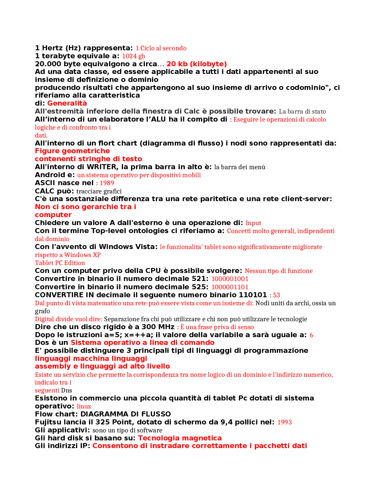 Domande Complete Di Strumenti Informatici Per Lo Sport Lm47 Docsity