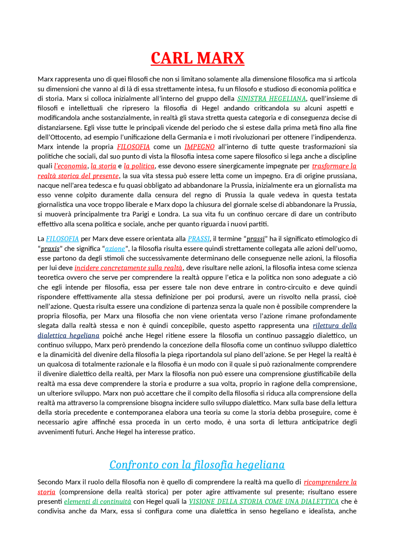 Appunti Relativi A Marx Docsity