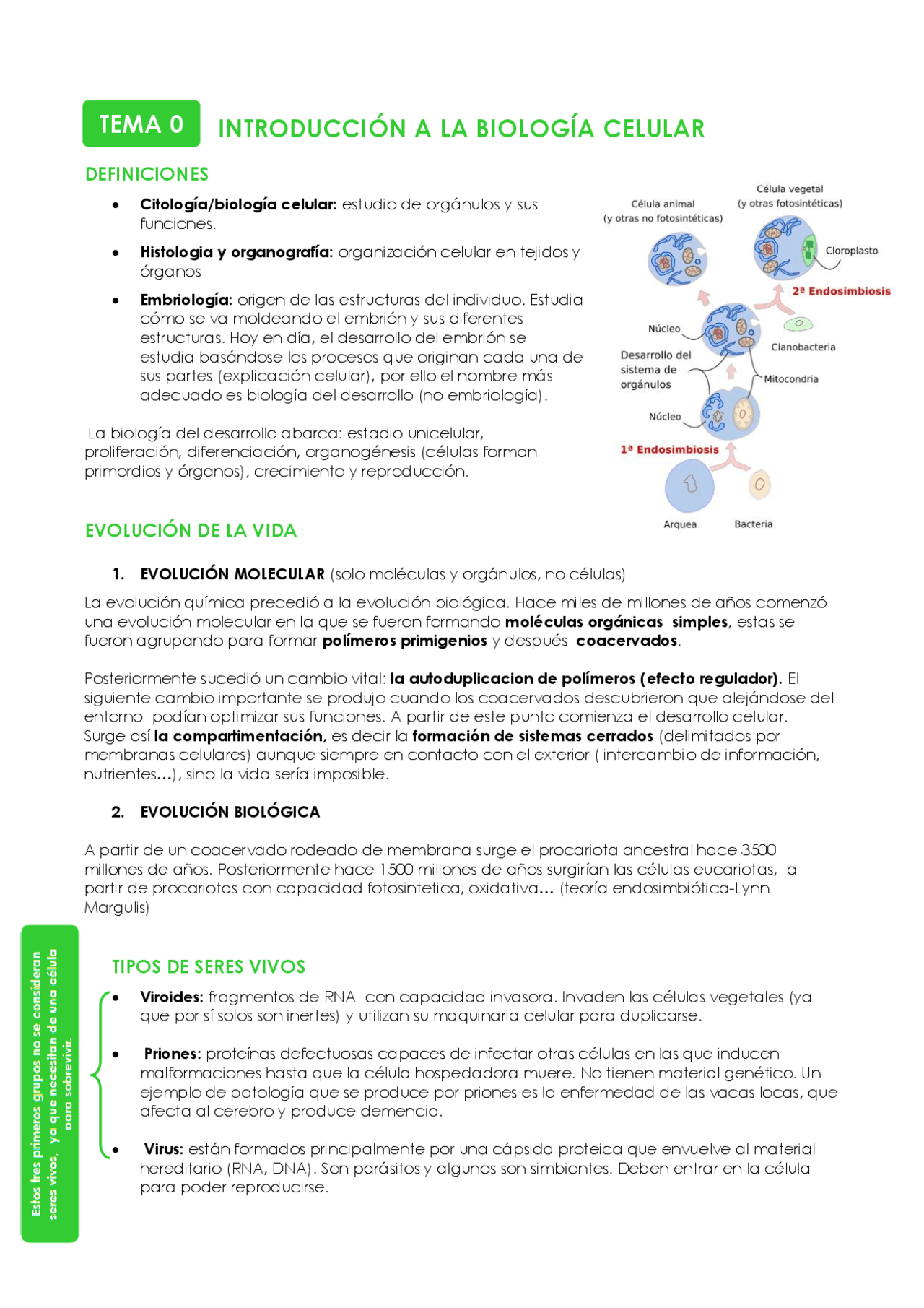 Biología celular - 1ºMedicina - Docsity