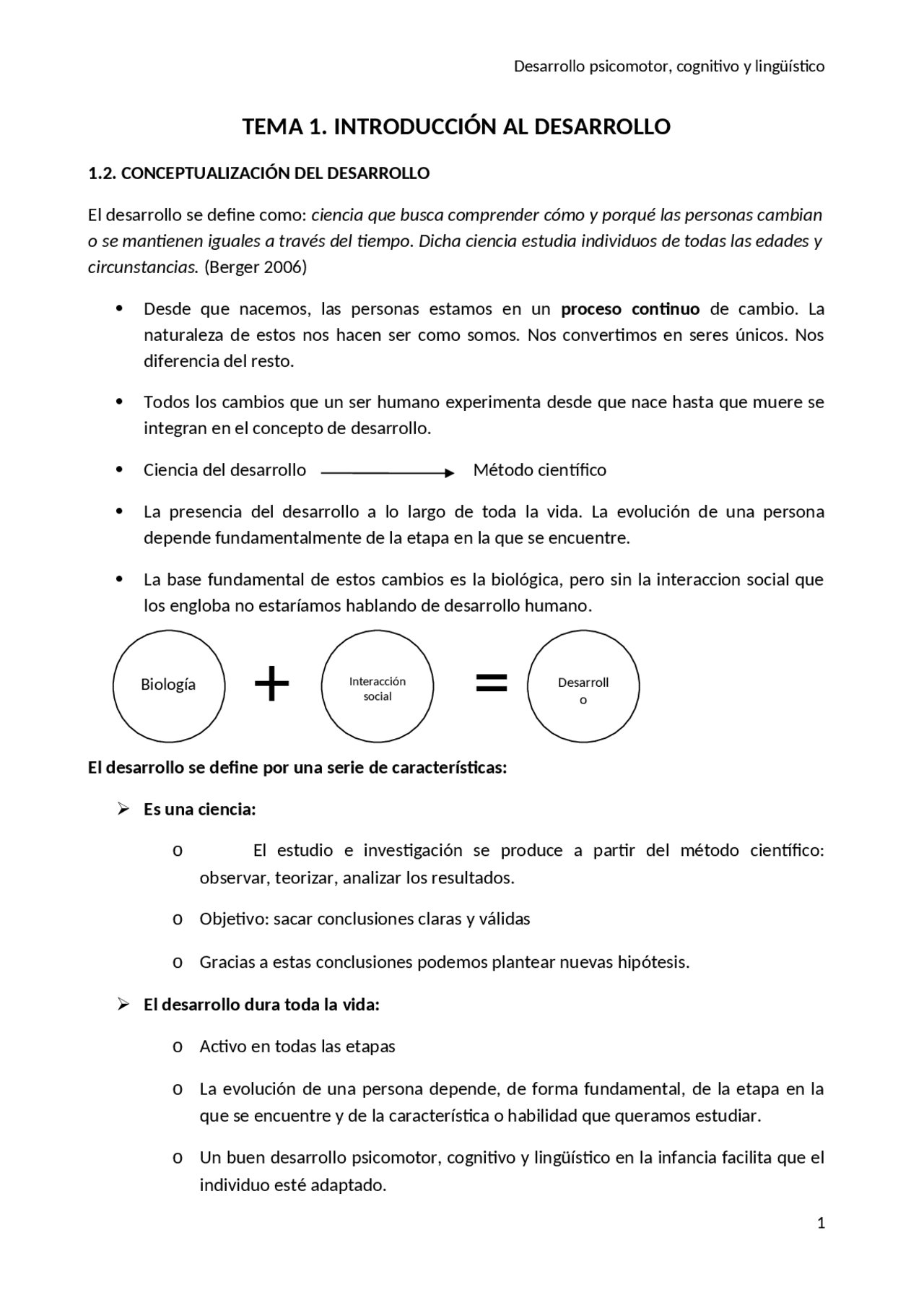 Apuntes Desarrollo Psicomotor Cognitivo Y Lingüístico Docsity