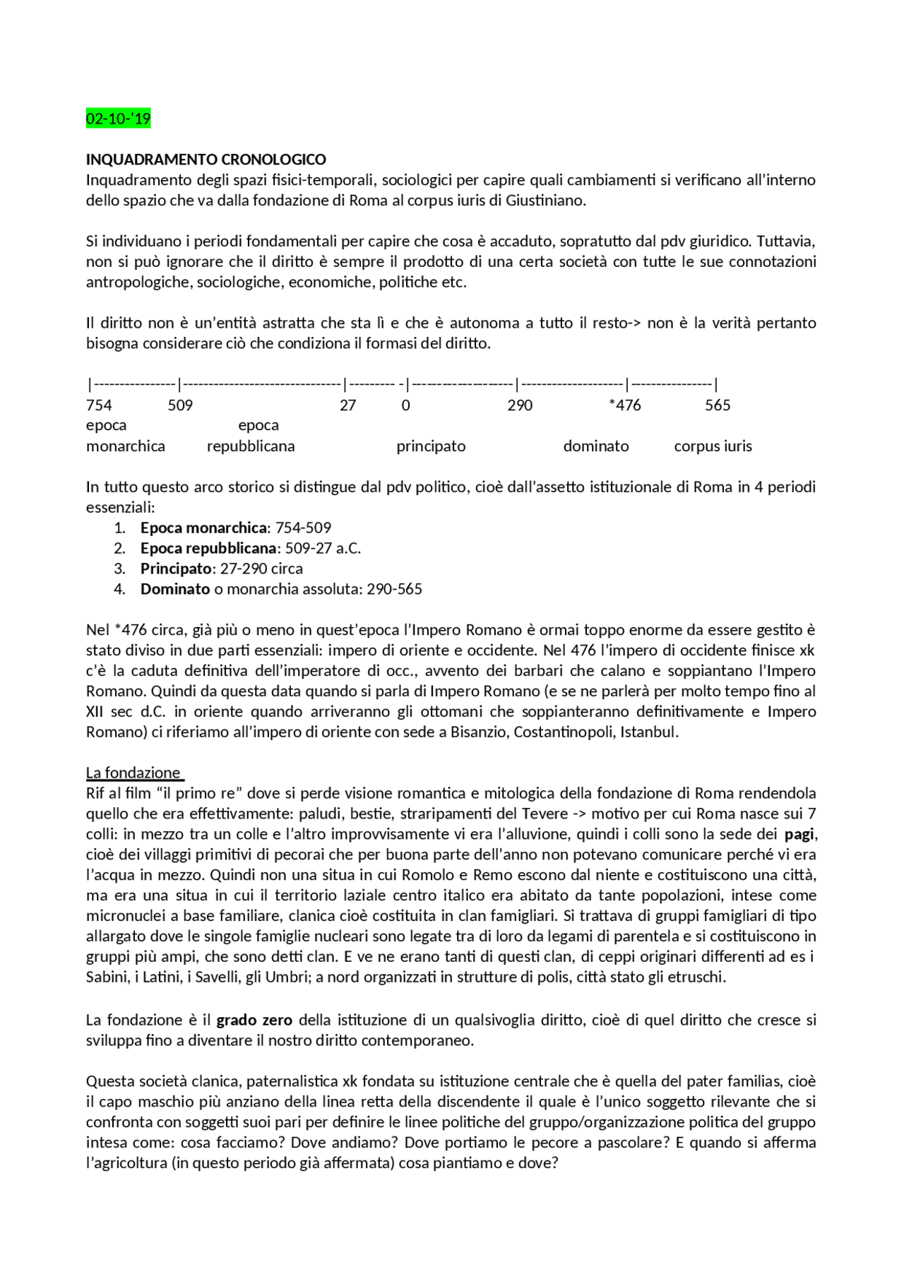 Storia Del Diritto Romano Docsity