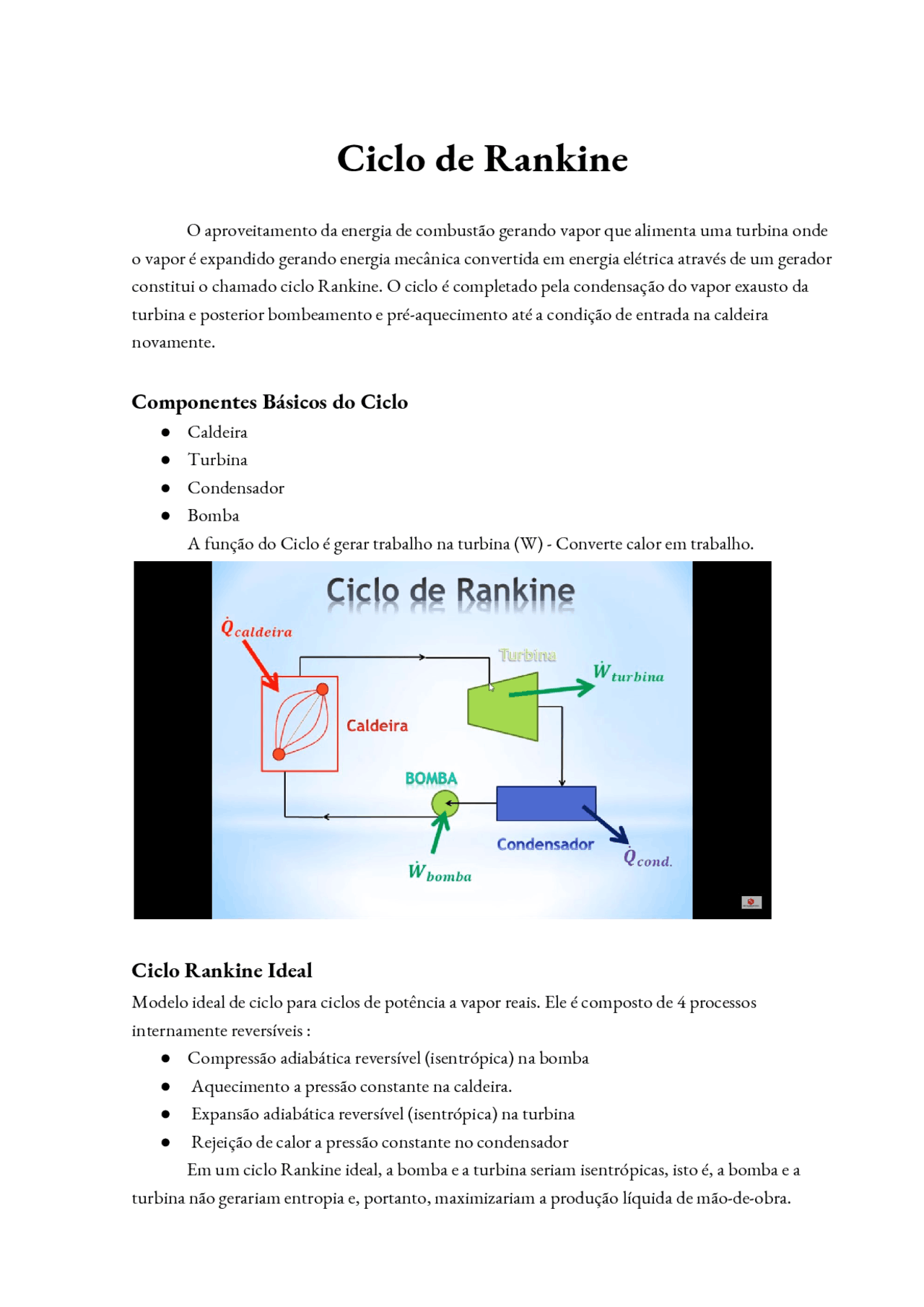 Ciclo Rankine Física - Docsity