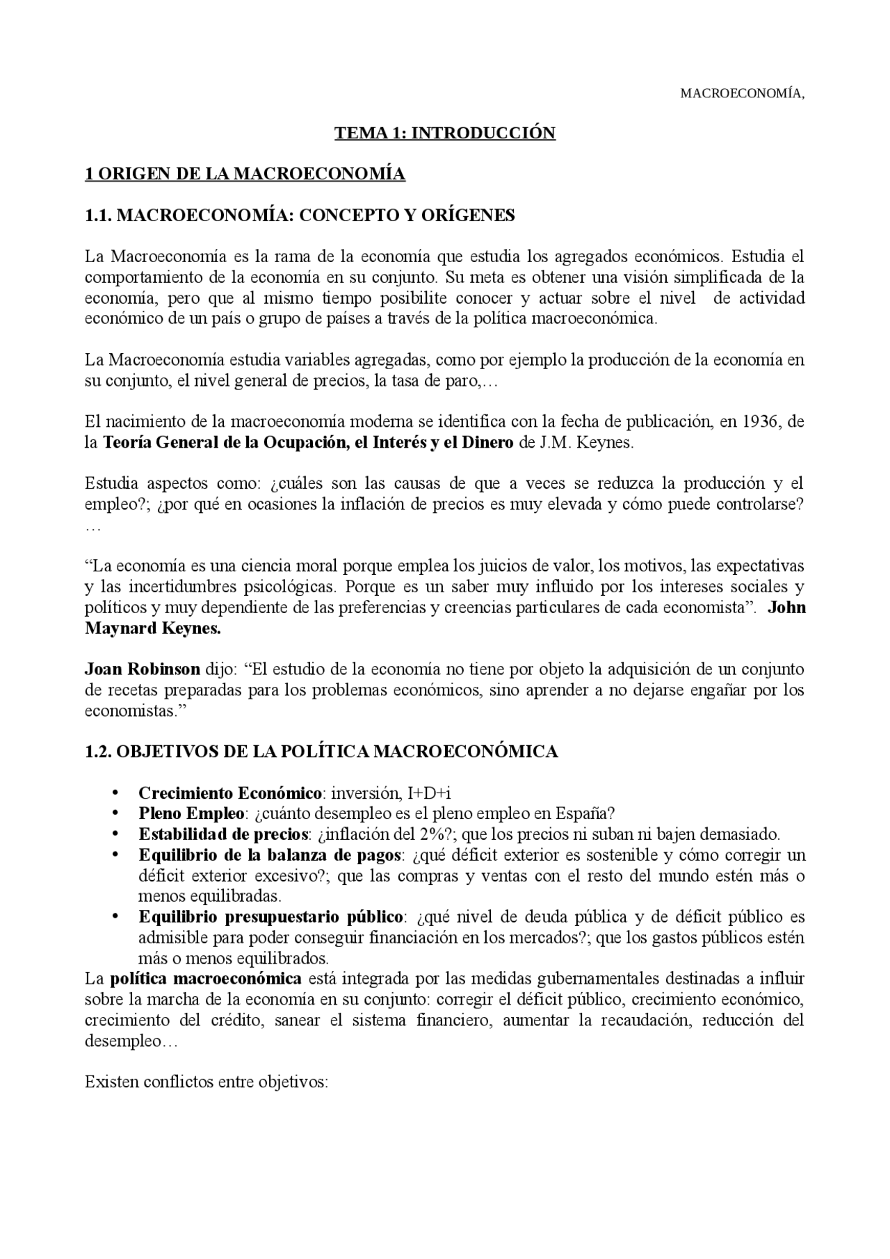 Apuntes MacroeconomÍa Tema 1 Docsity