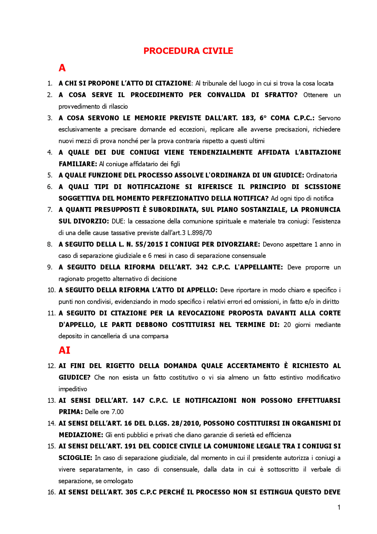 Diritto Processuale Civile Unipegaso Giurisprudenza Docsity