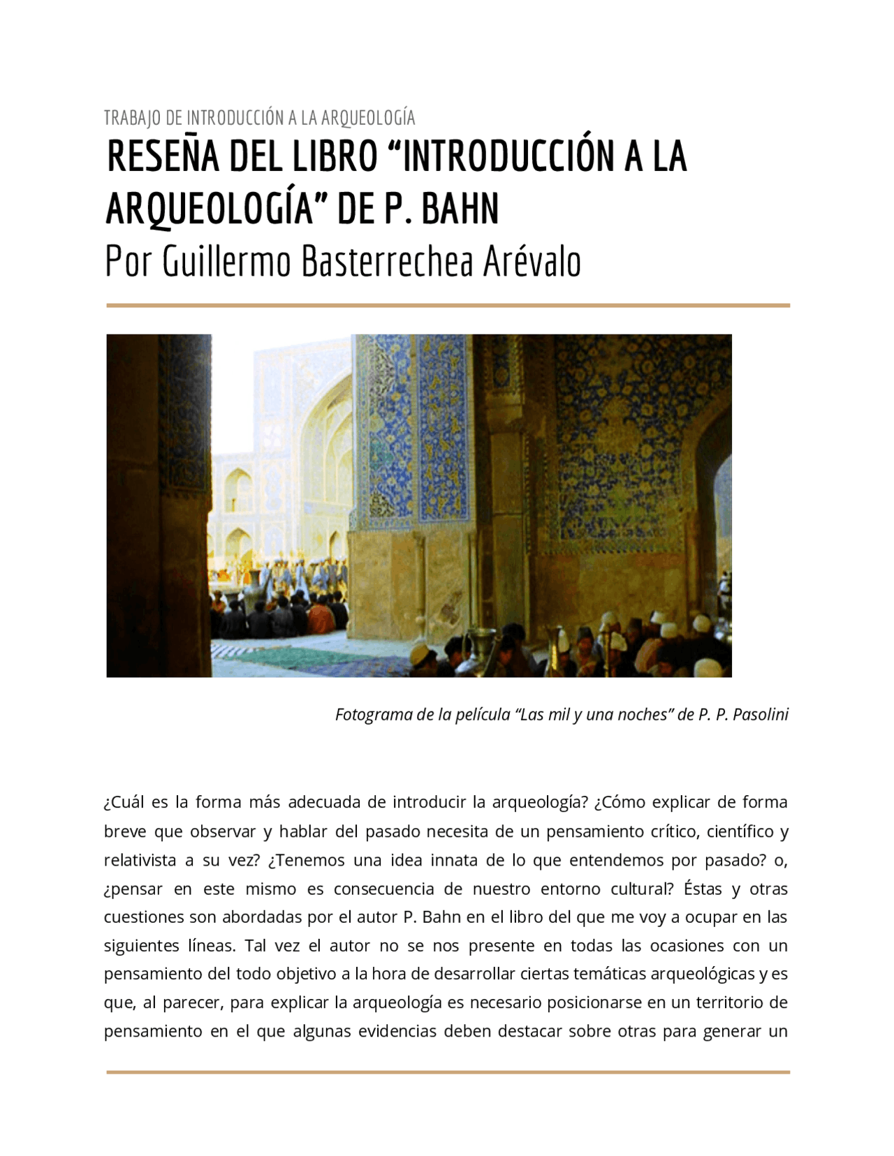 Resumen Del Libro Introducción A La Arqueología De Paul Bahn