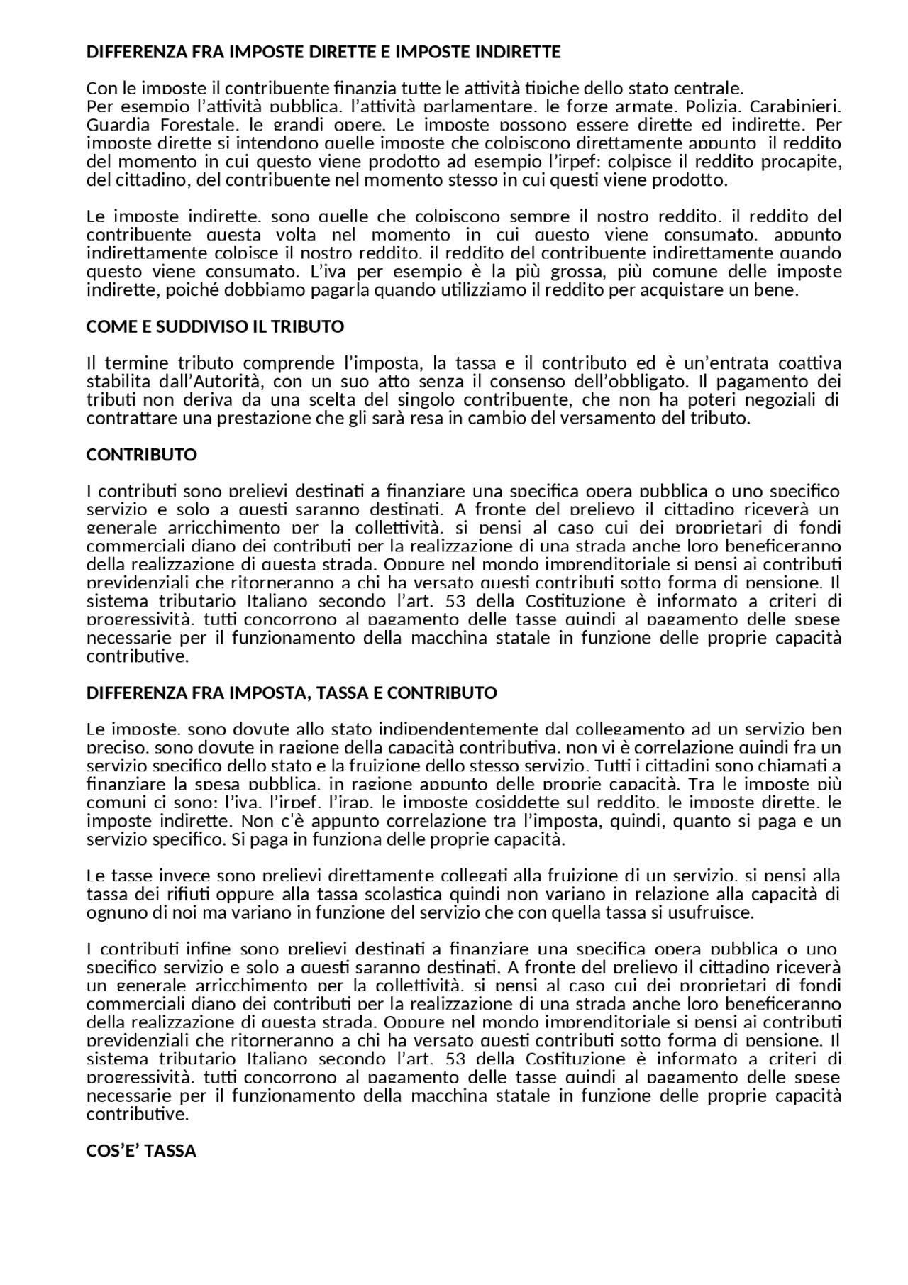 Diritto Tributario Domande E Risposte Aperte Docsity