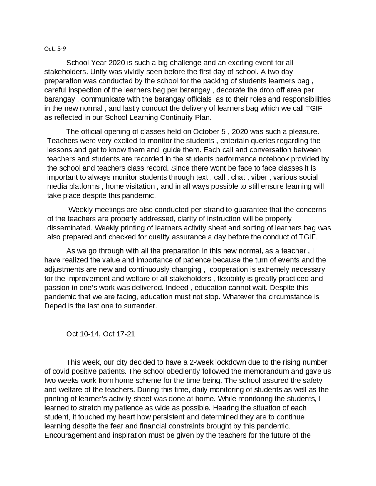 LDM Reflection for Use - Docsity