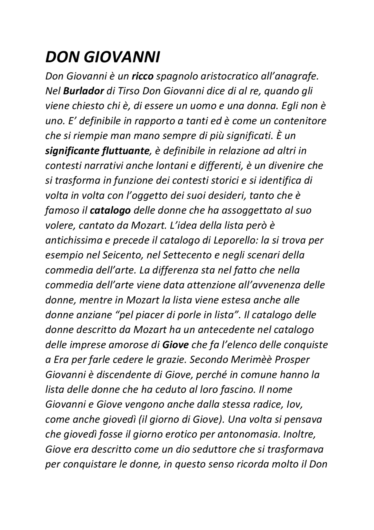 Diventare Don Giovanni Riassunto Approfondito Docsity