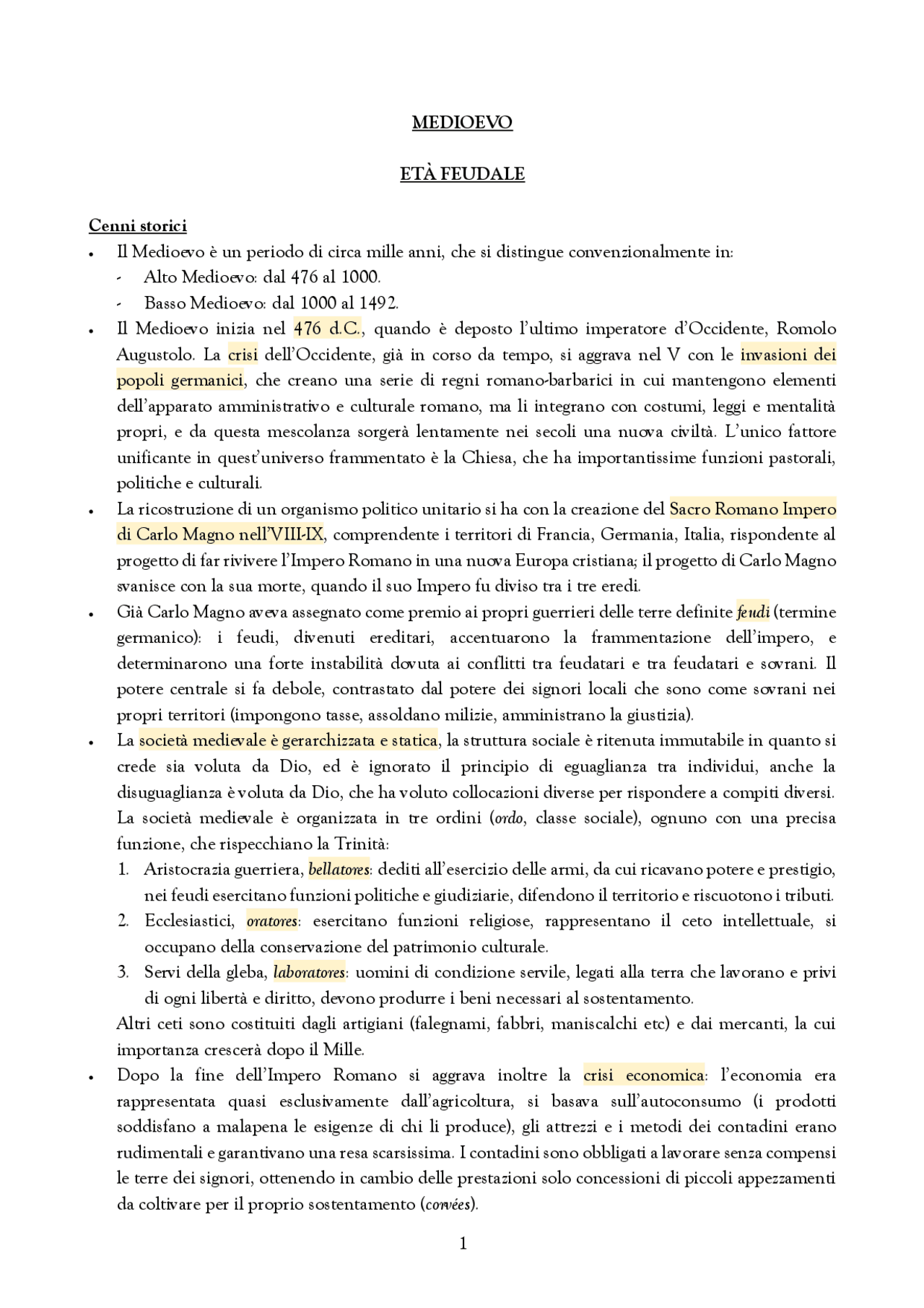 Riassunto dettagliato di IL PIACERE DEI TESTI 1, Dalle origini all'età ...