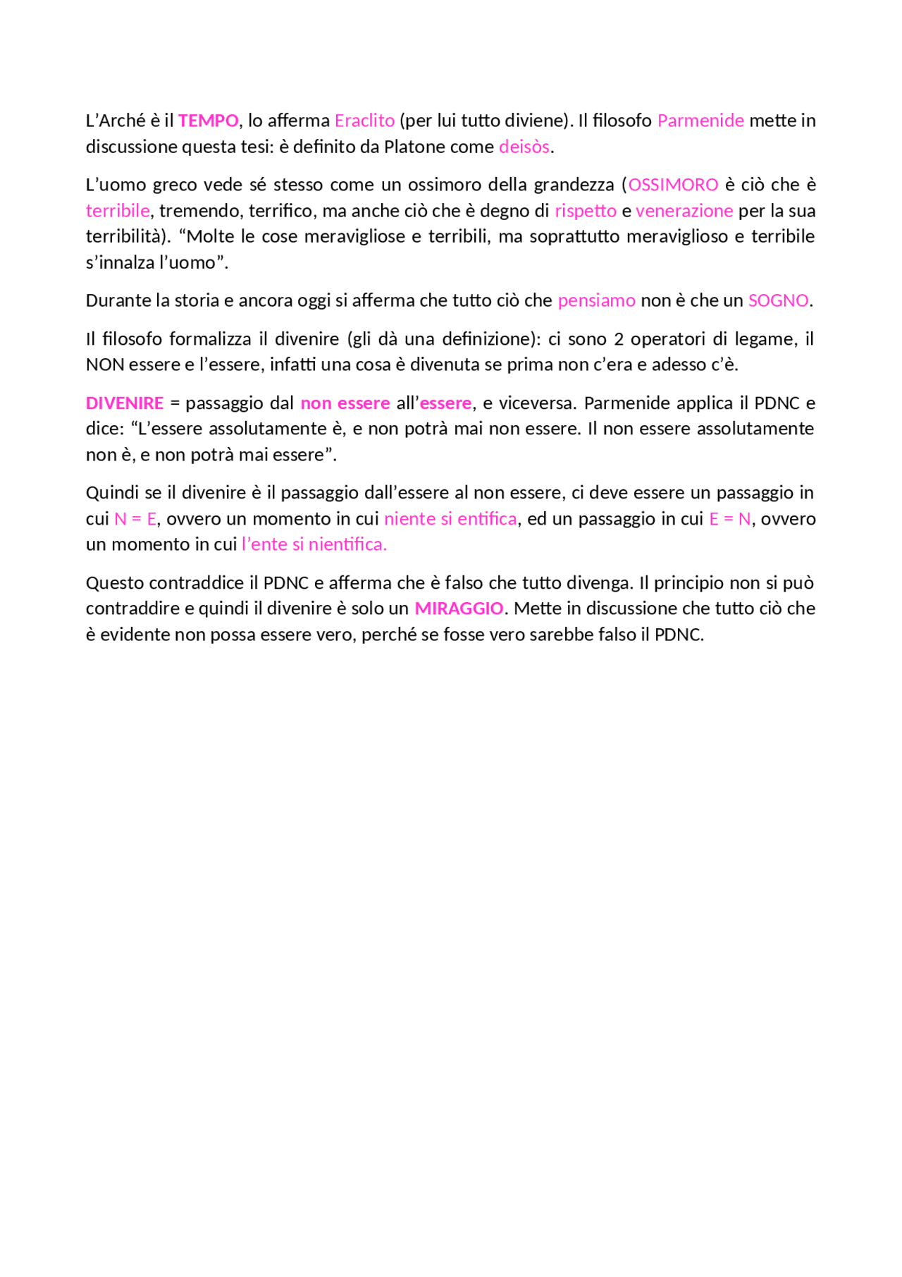 Spiegazione arché in filosofia, 3 liceo - Docsity