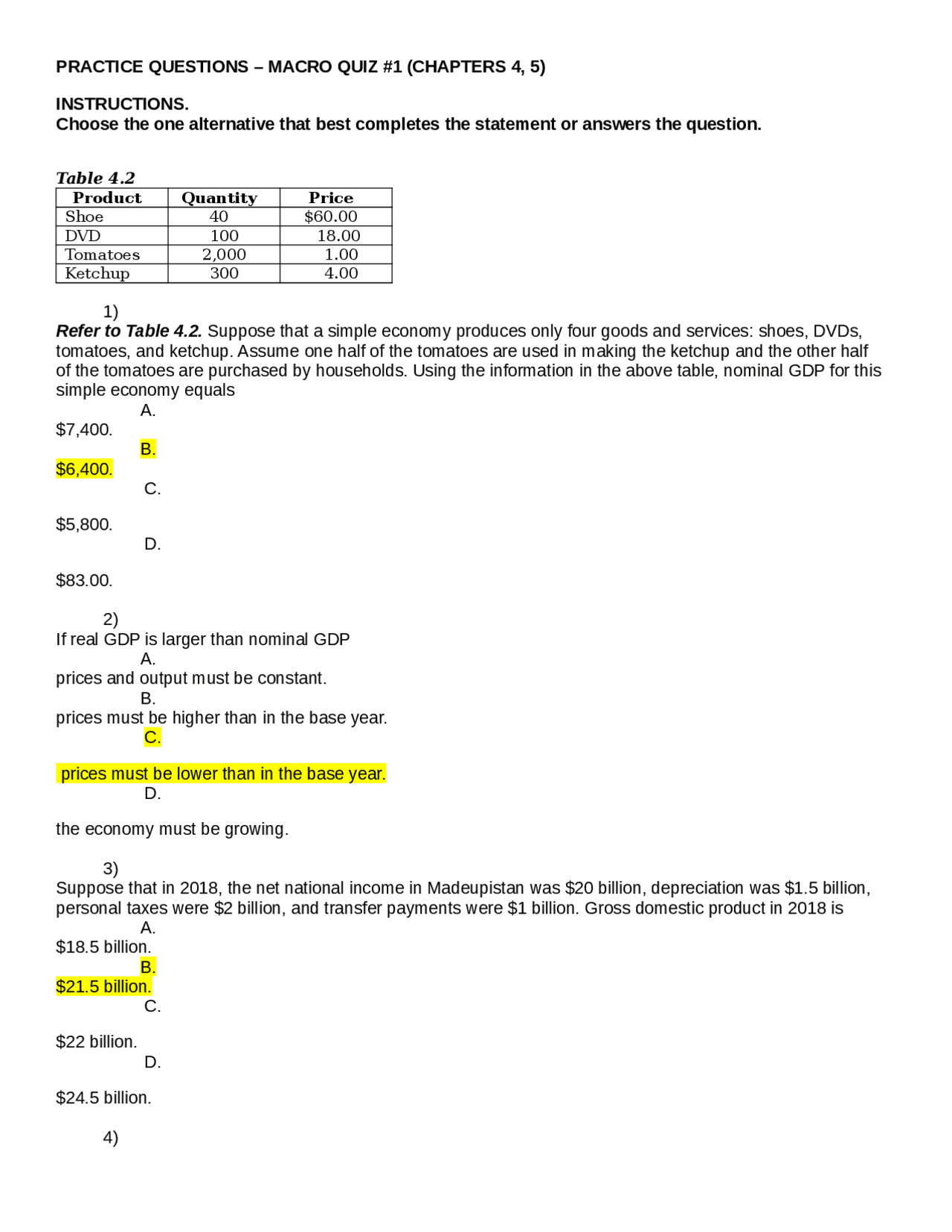 The Macroeconomics 1bb3 Quizzes Macroeconomics Docsity