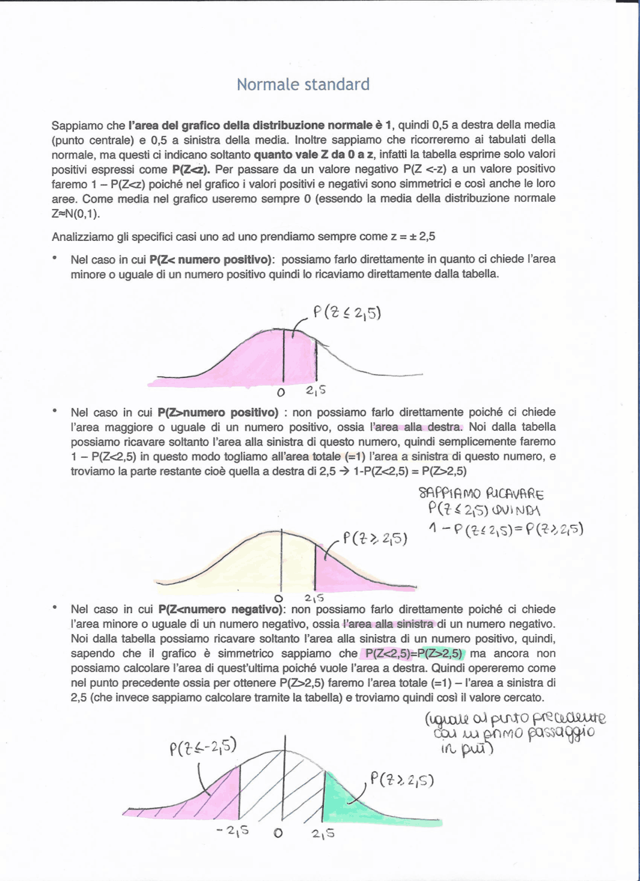 Distribuzione normale standard (assegnazione valori tabella) - Docsity