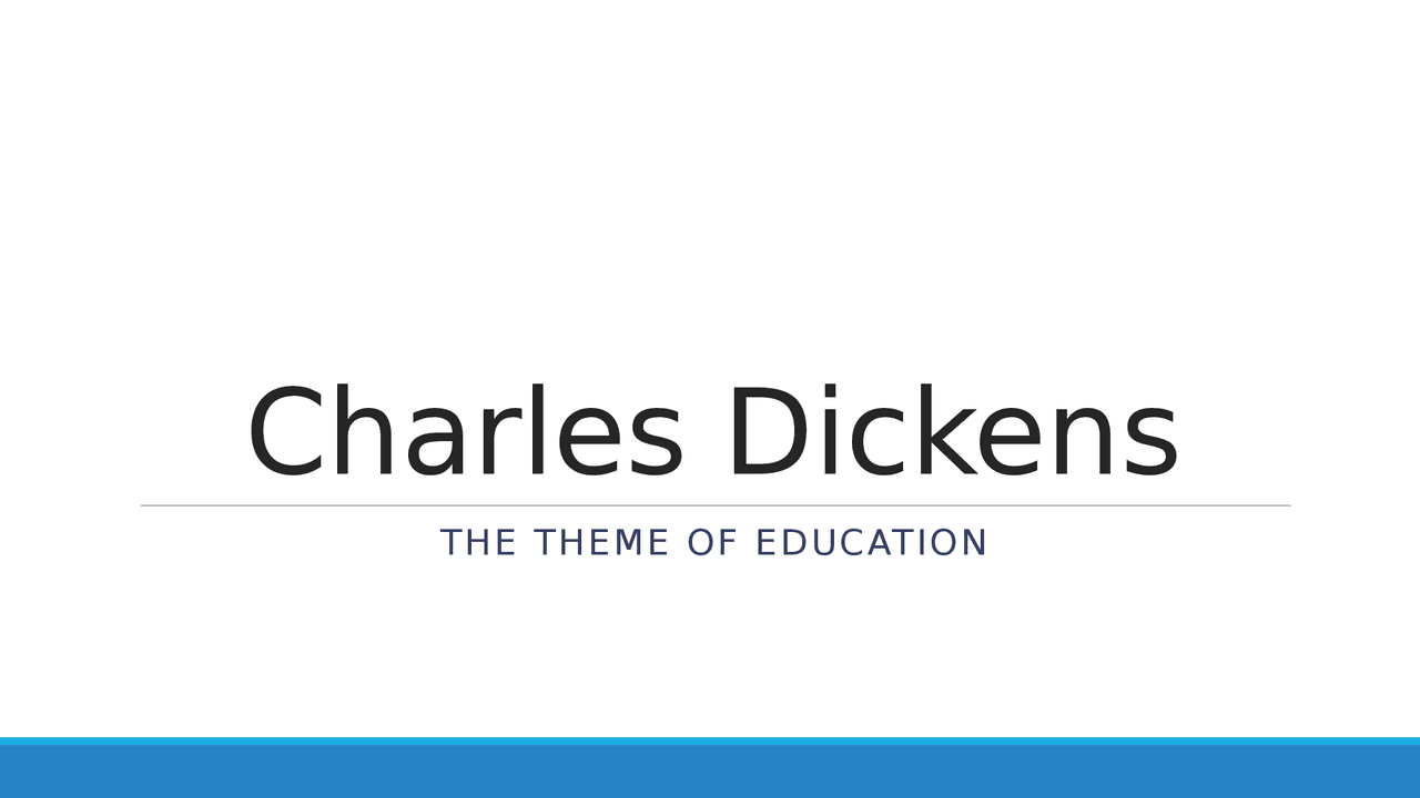 Charles Dickenslife And Works Docsity