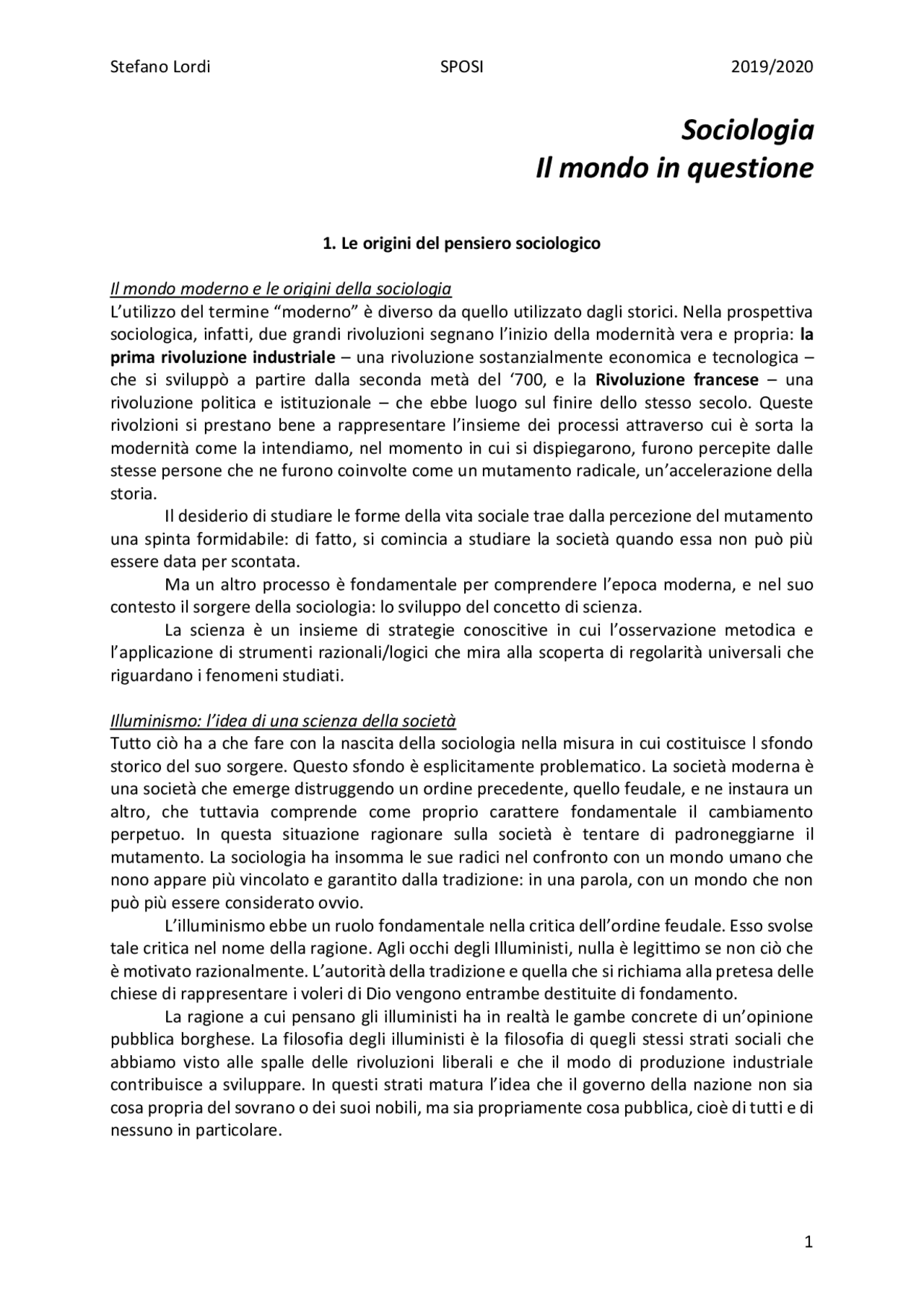 Il Mondo In Questione Riassunto Docsity