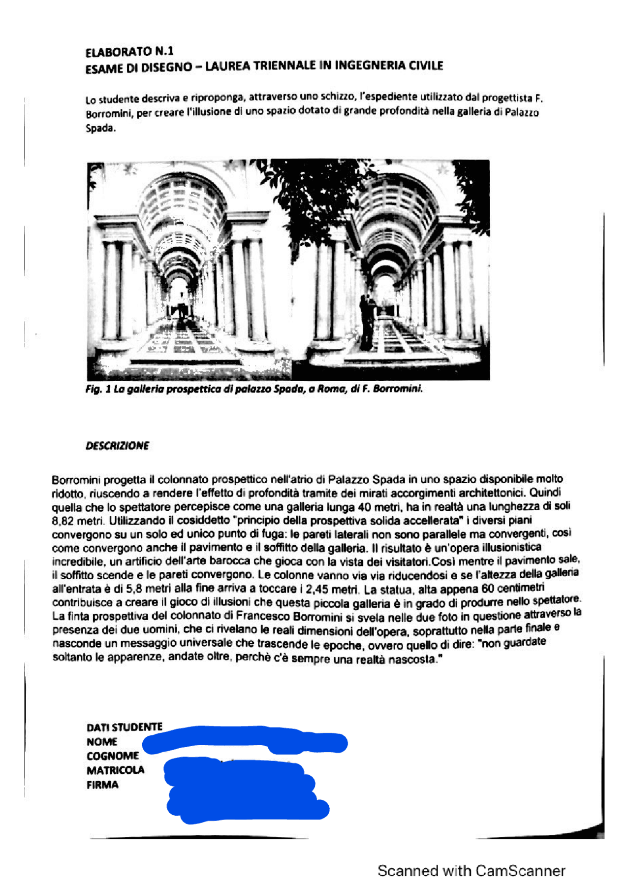 Elaborato 1 Disegno Unipegaso Corretto E Superato Dic 2020 Docsity