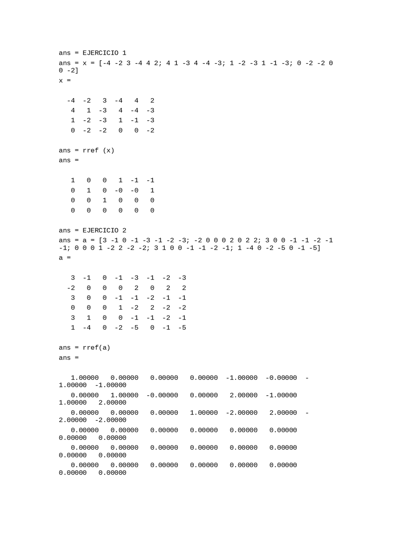 Ecuaciones lineales matlab - Docsity