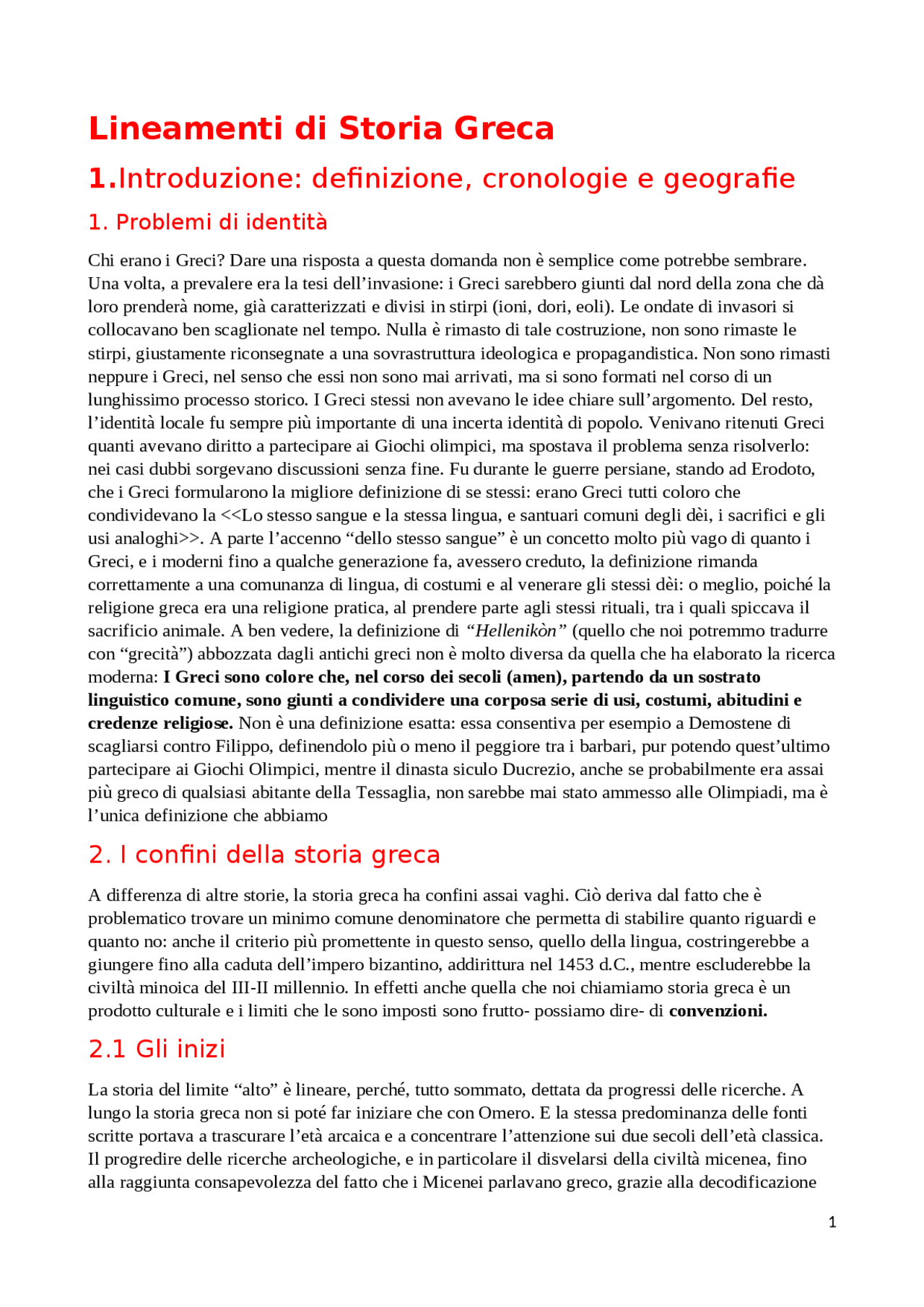 Riassunto Manuale Storia Greca Docsity