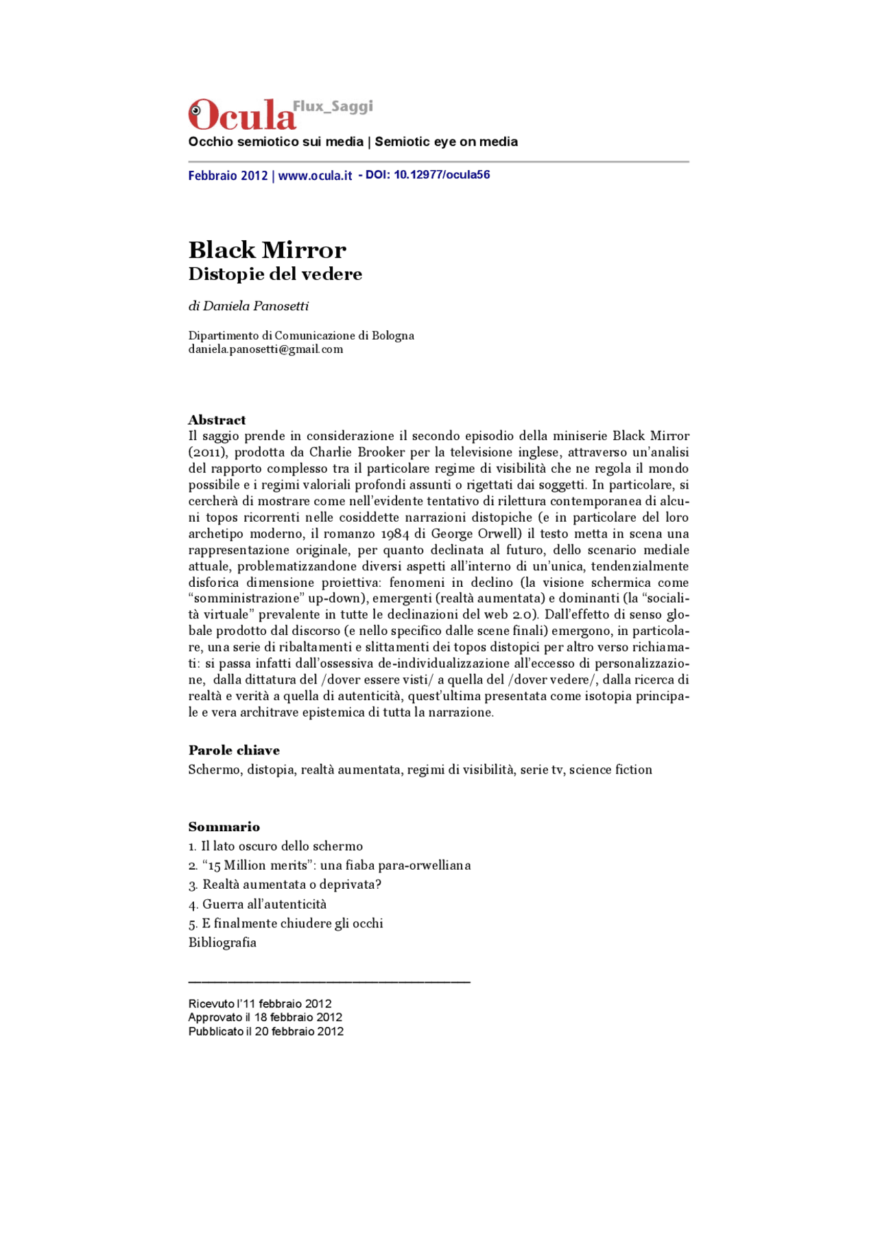 Tesi Fantascienza Black Mirror Docsity