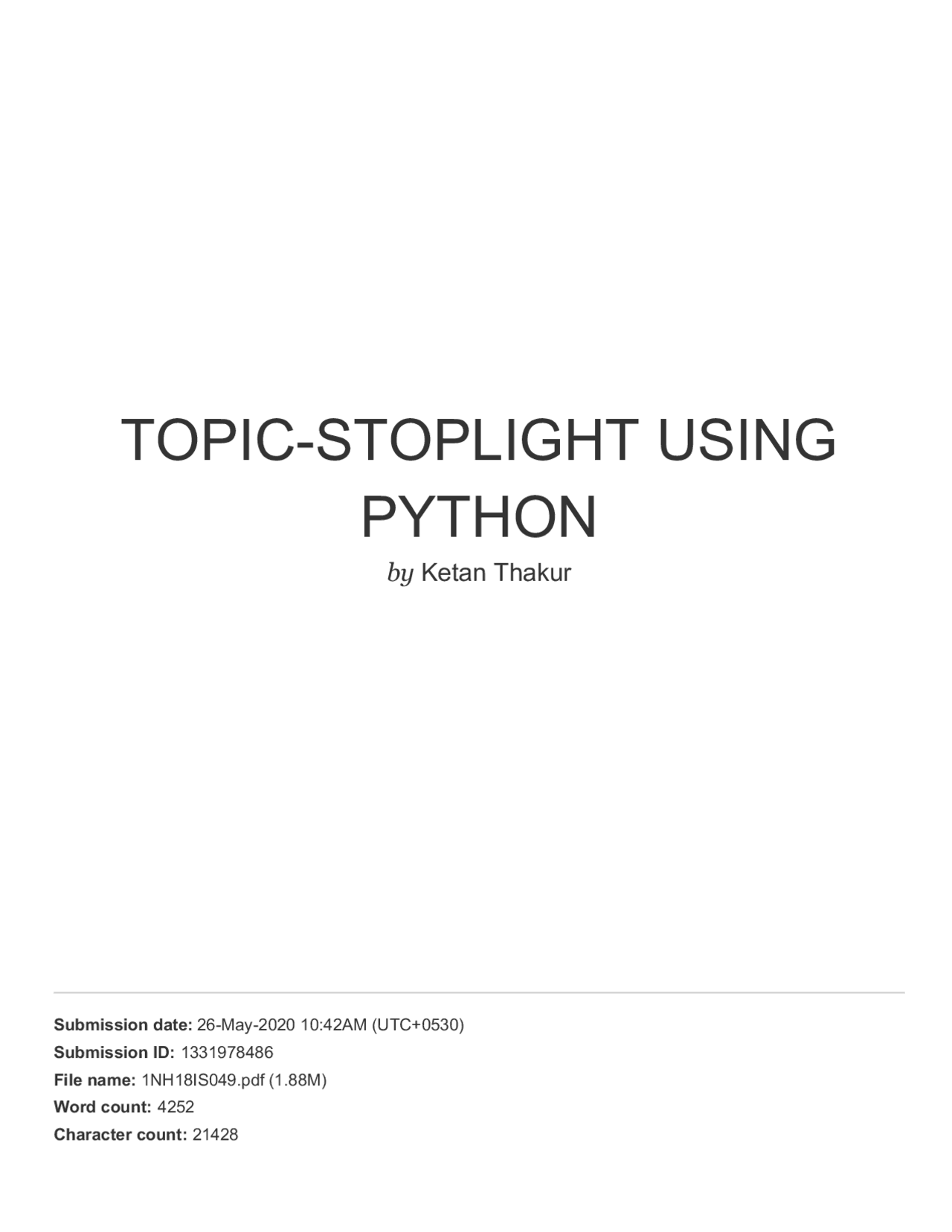 Stoplights using python programming - Docsity