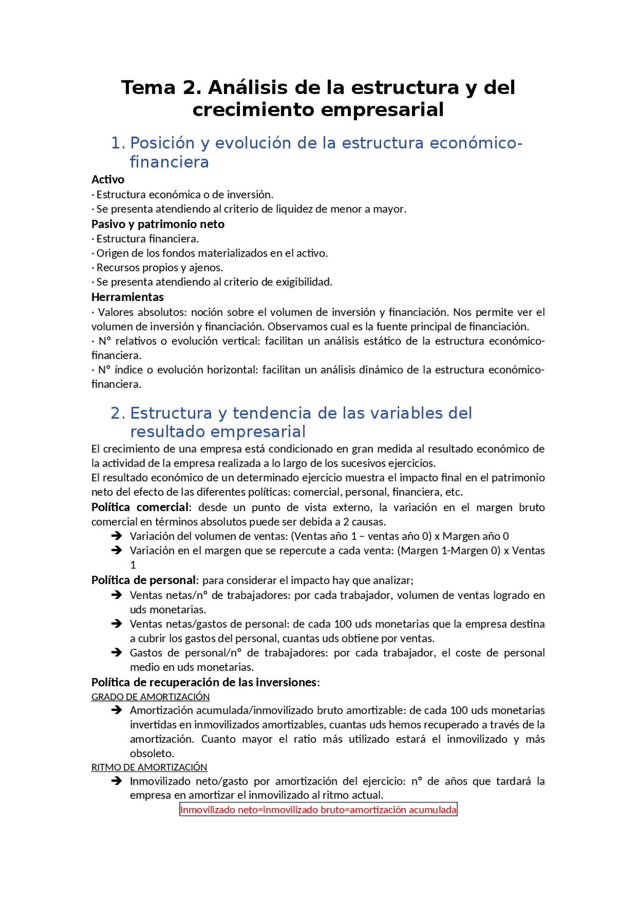 Tema 2 Análisis De La Estructura Y Del Crecimiento Empresarial