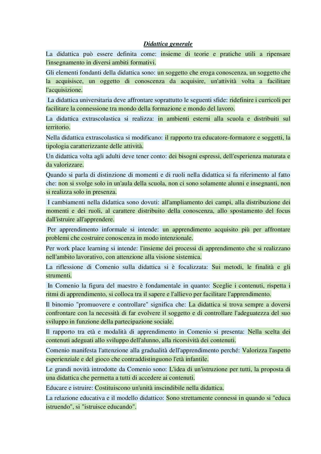 Didattica Generale Scienze Delleducazione E Della Formazione Docsity