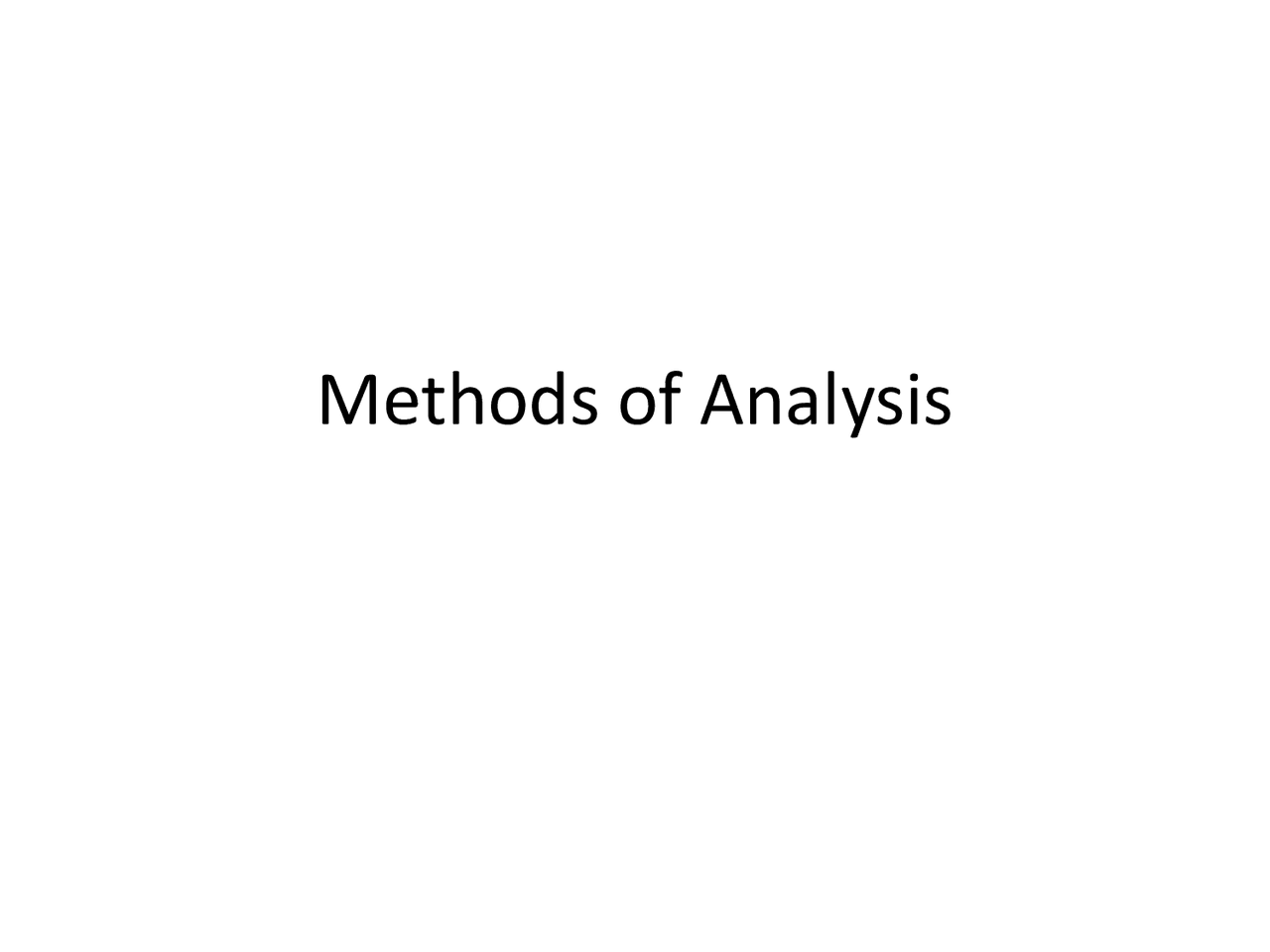 4 Methods Of Analysis Docsity