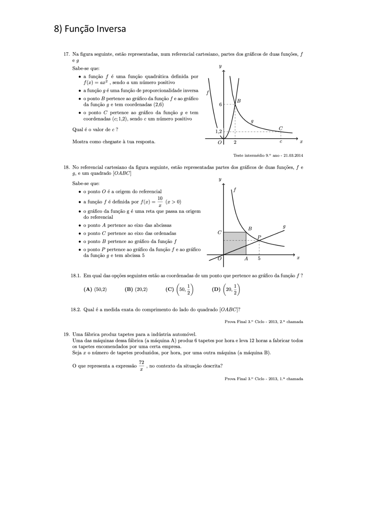 Matemática 10 Absolutamente | Exercícios Matemática | Docsity