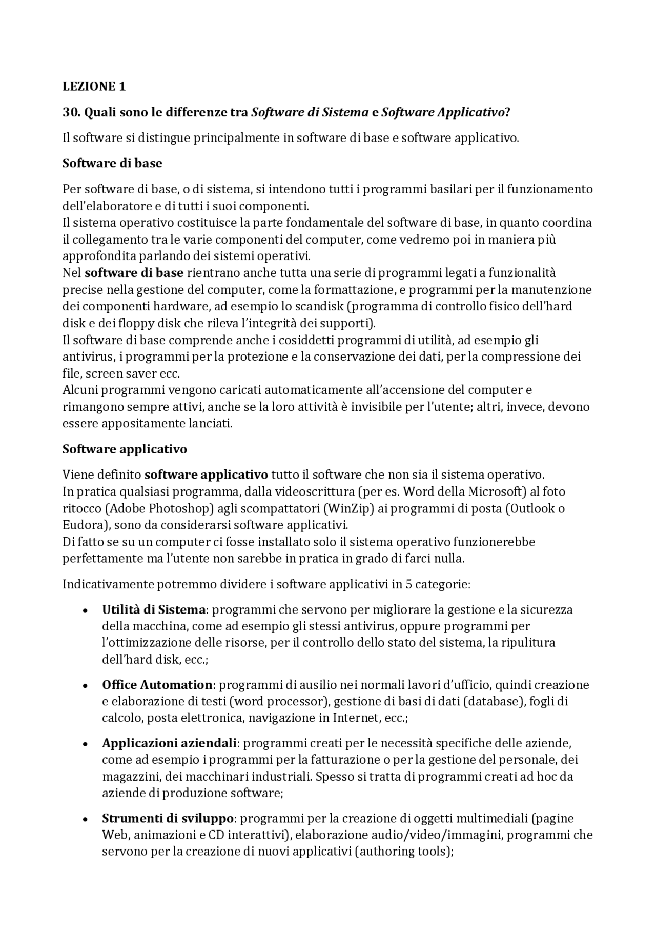 Informatica Risposte Aperte Docsity